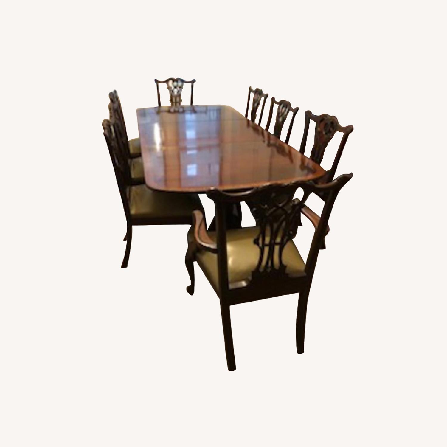 Antique Chippendale Dining Table w/ 8 Chairs - AptDeco