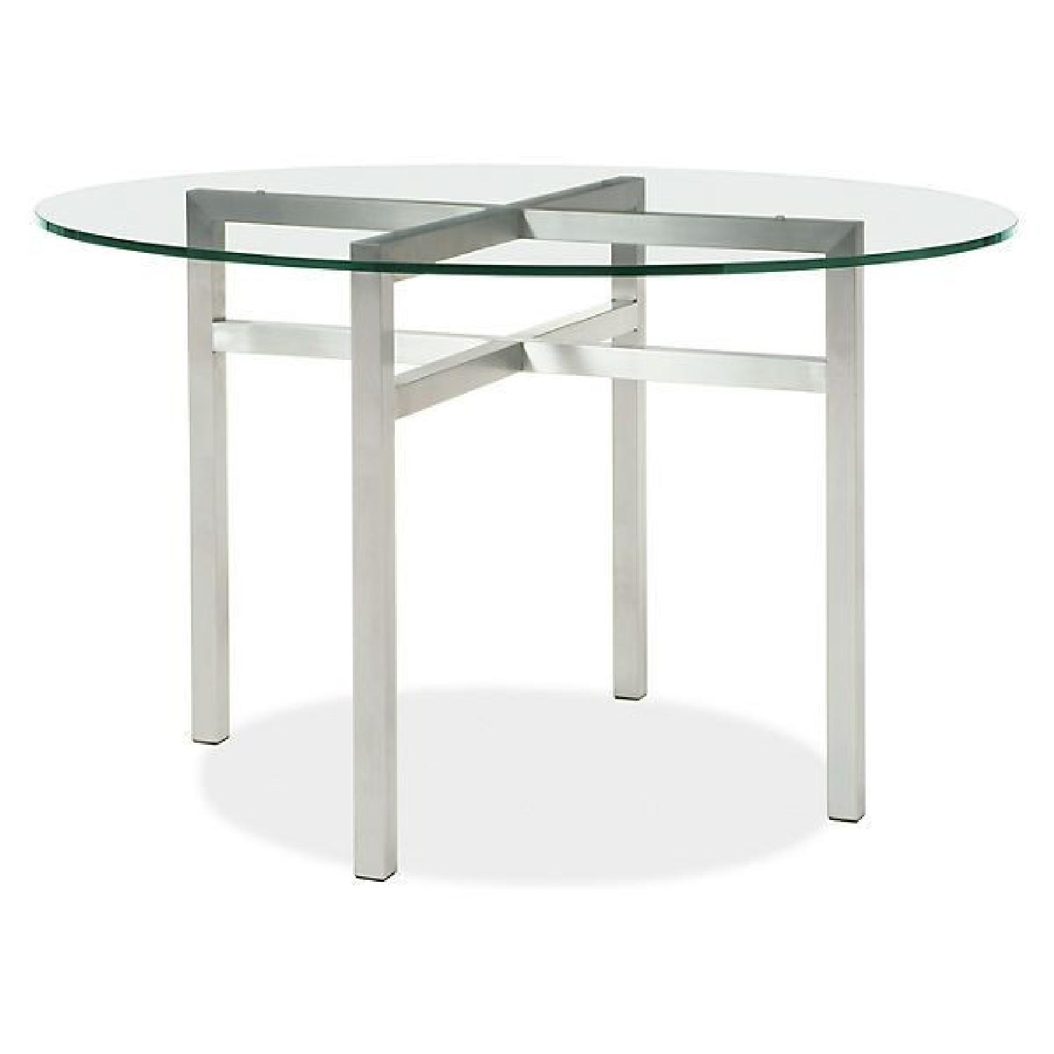 Room & Board Round Glass Dining Table - AptDeco