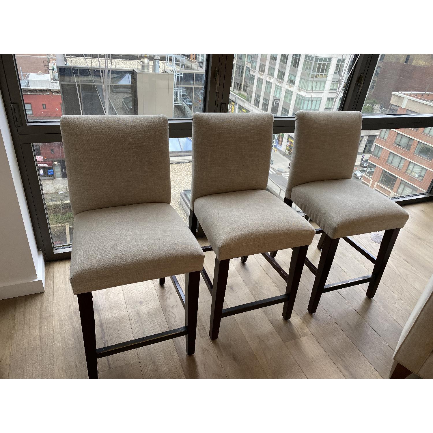 West Elm Custom Linen Bar/Counter Stools - AptDeco