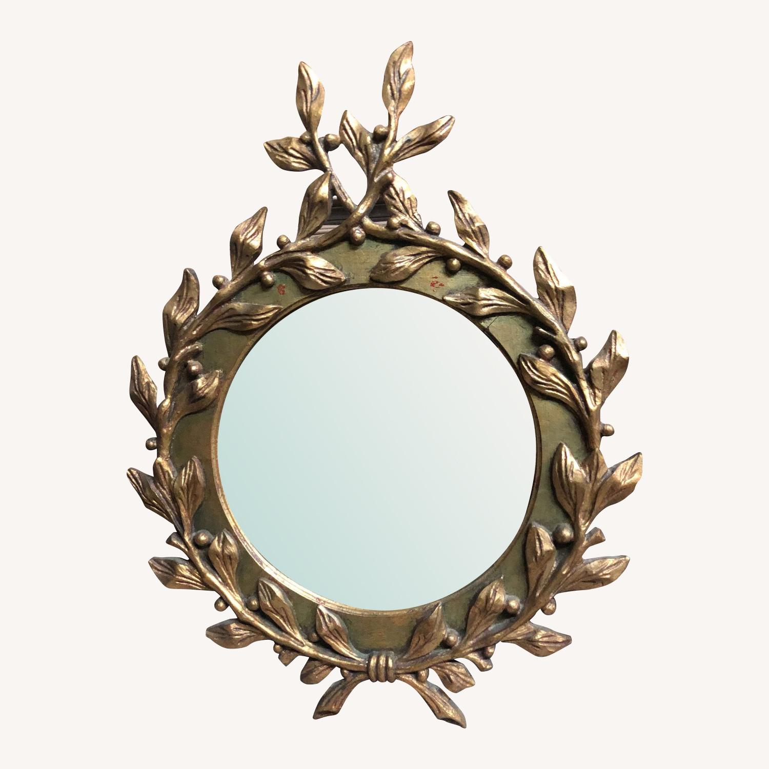 Antique 1940s Gold Painted Wooden Framed Mirror - AptDeco