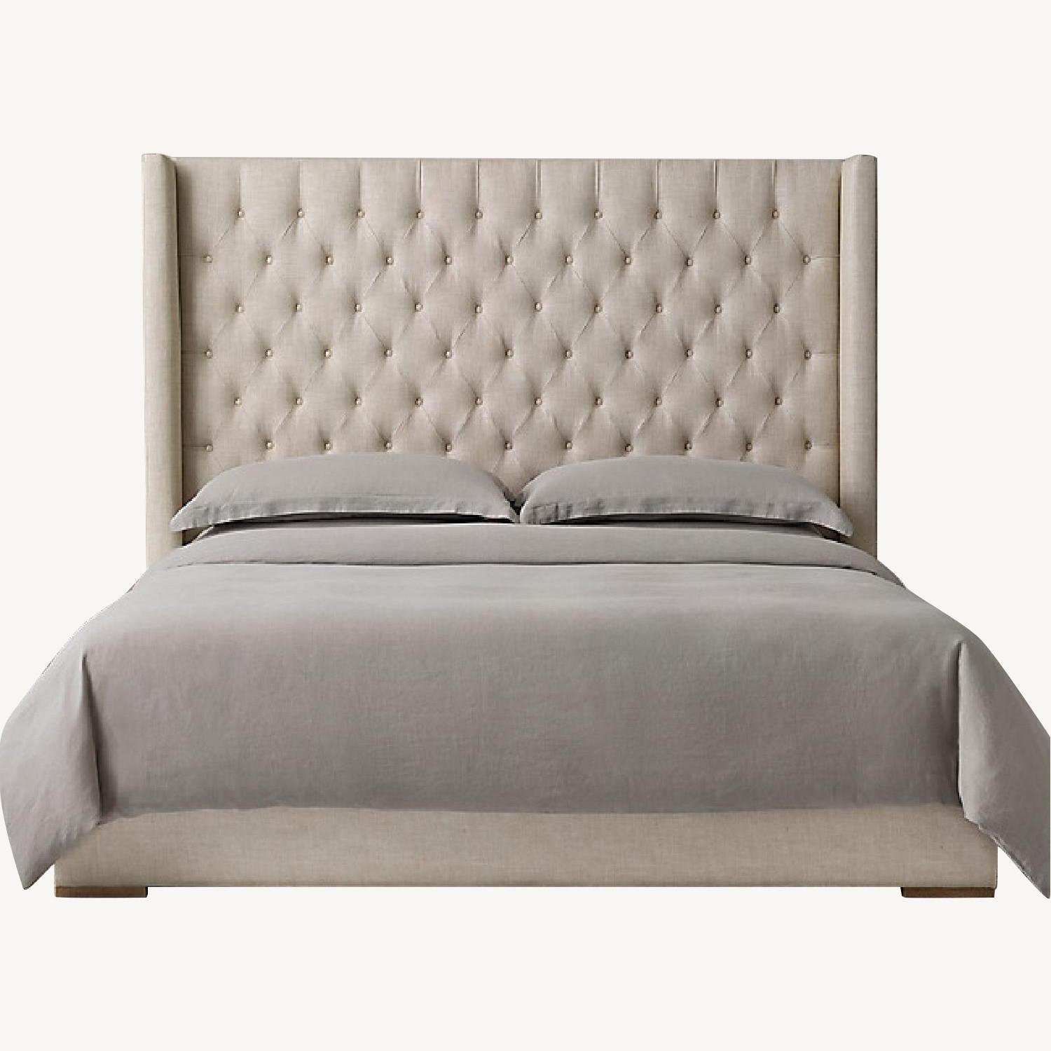 Restoration Hardware Shelter Diamond-Tufted Platform Bed - AptDeco
