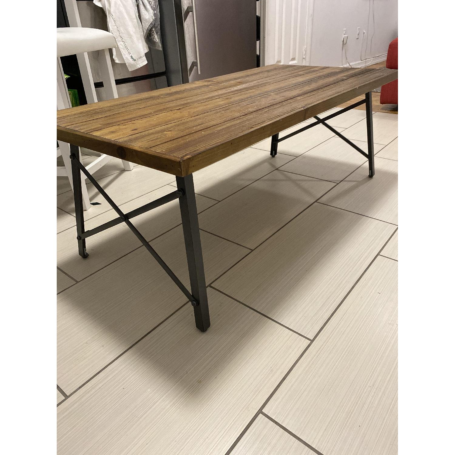 Wood & Metal Coffee Table - AptDeco