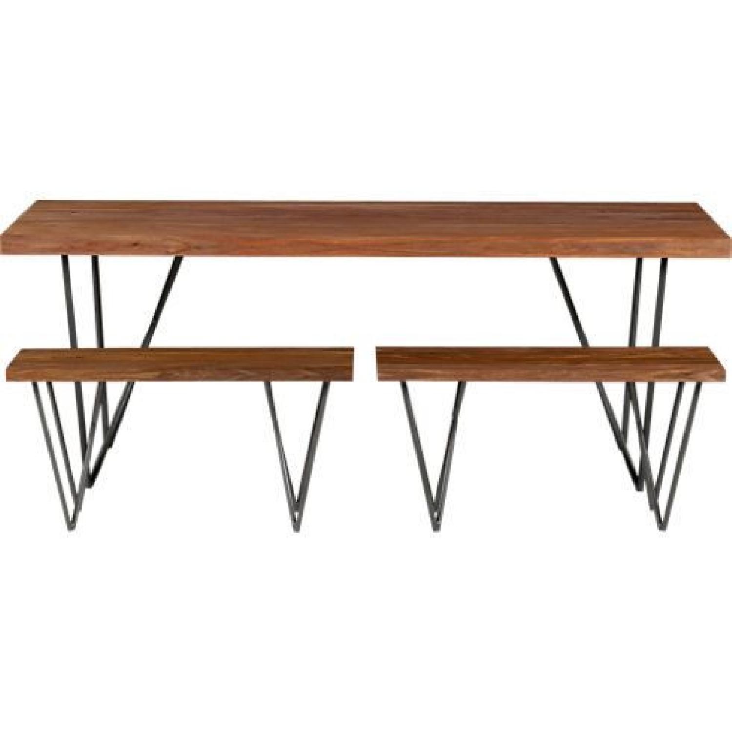 CB2 Dylan Dining Table w/ 2 Benches - AptDeco