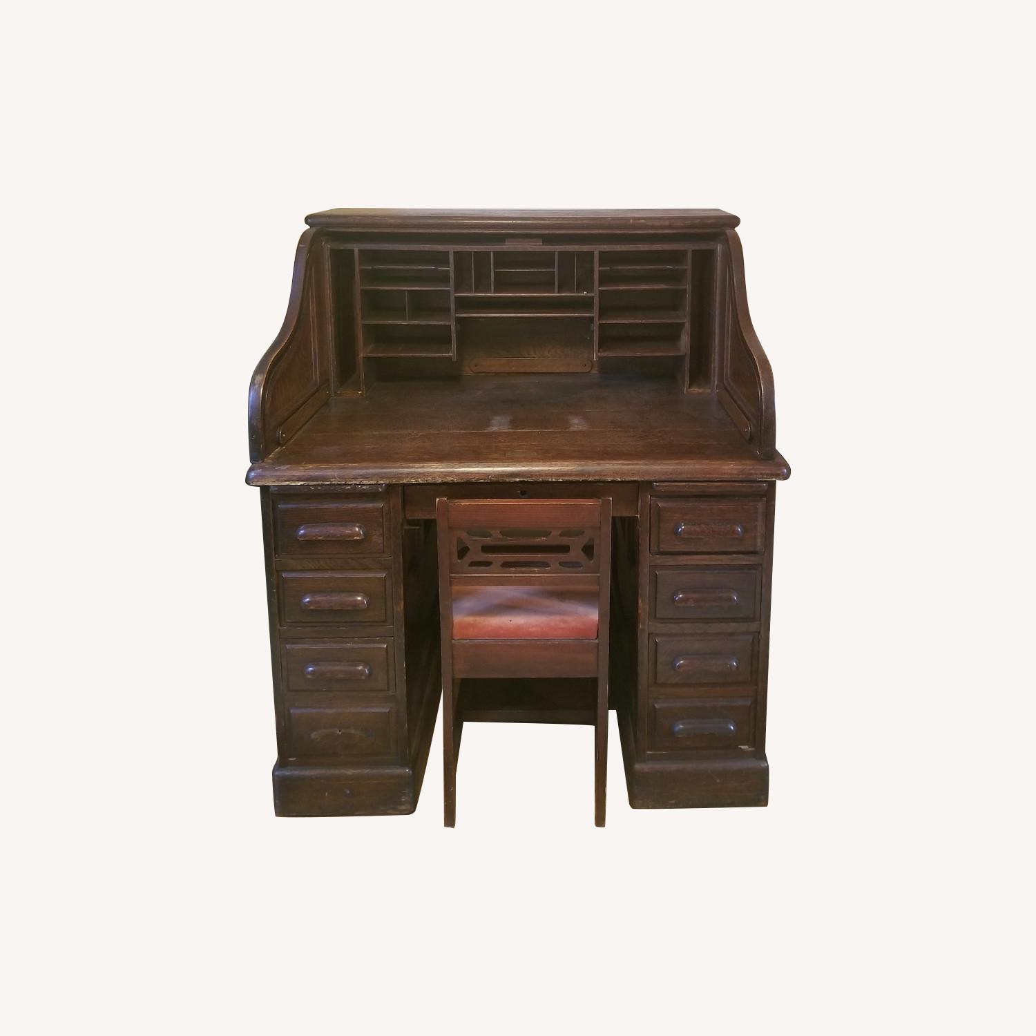 Antique Wood Desk - AptDeco
