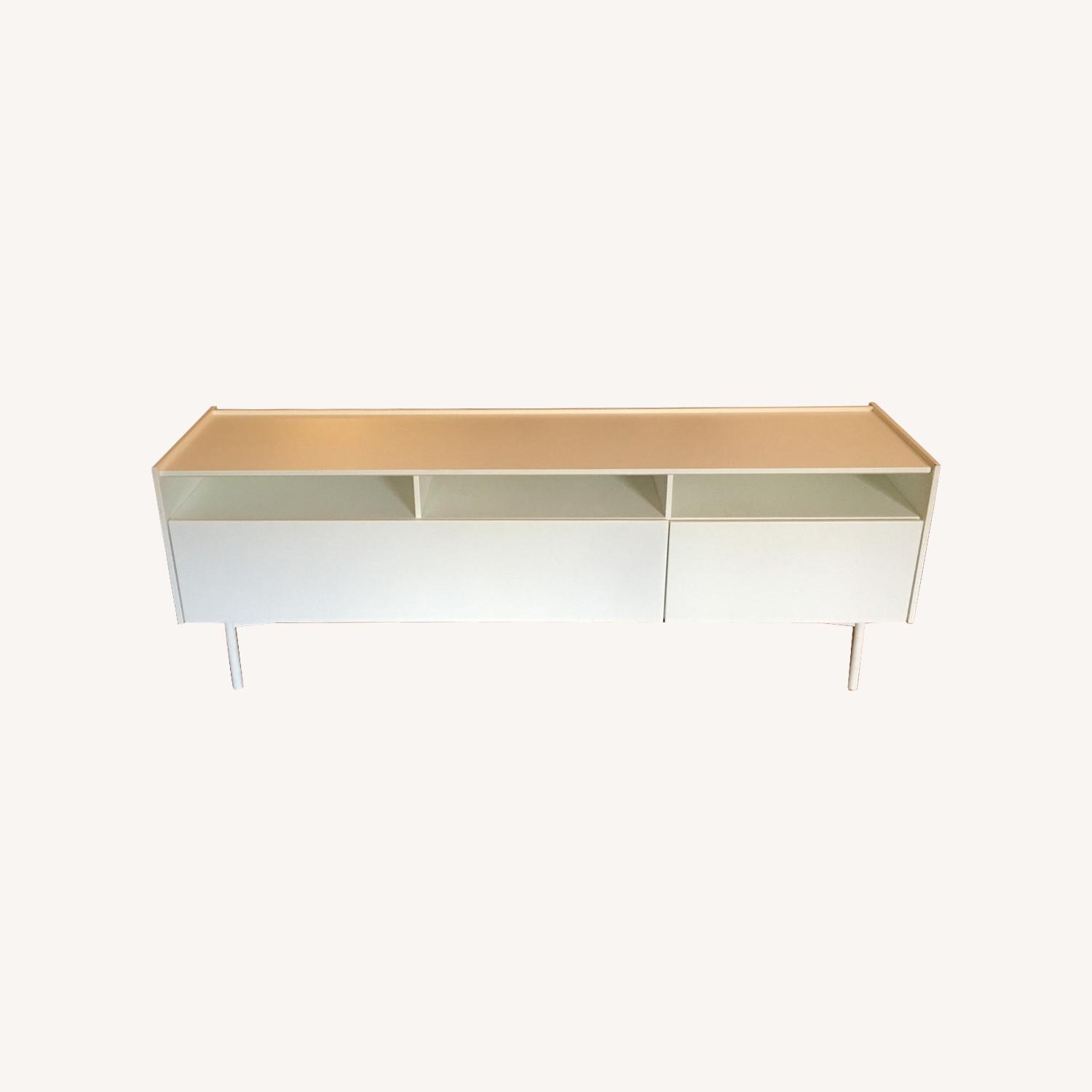 Ikea White Modern TV Bench - AptDeco