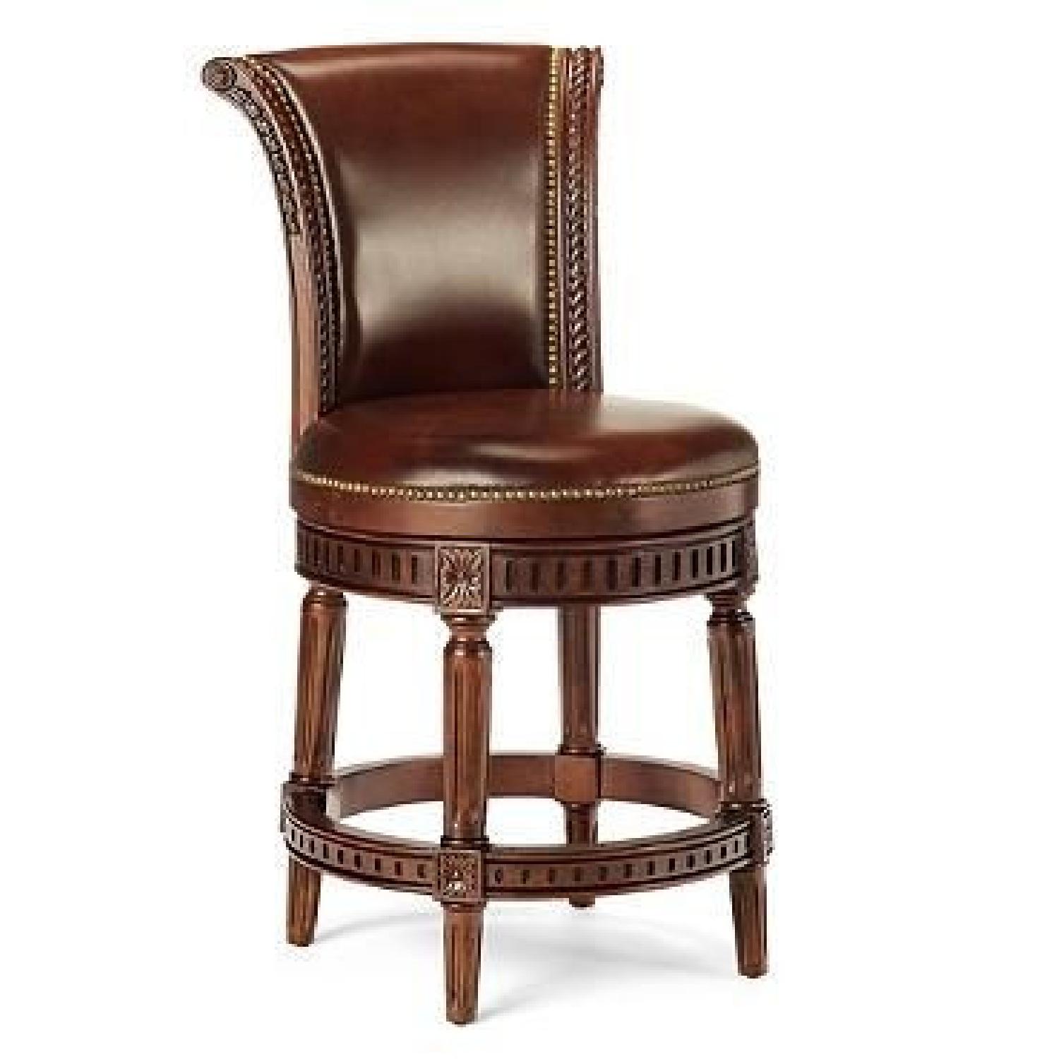 Frontgate Leather Bar Stools AptDeco Frontgate Leather Bar Stools AptDeco