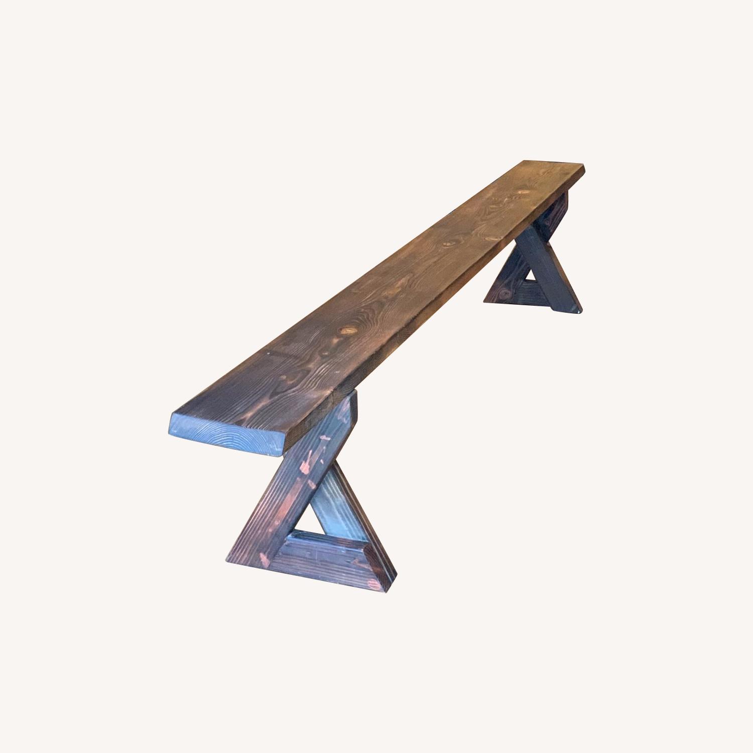 Shou Sugi Ban Reclaimed Wood Bench - AptDeco