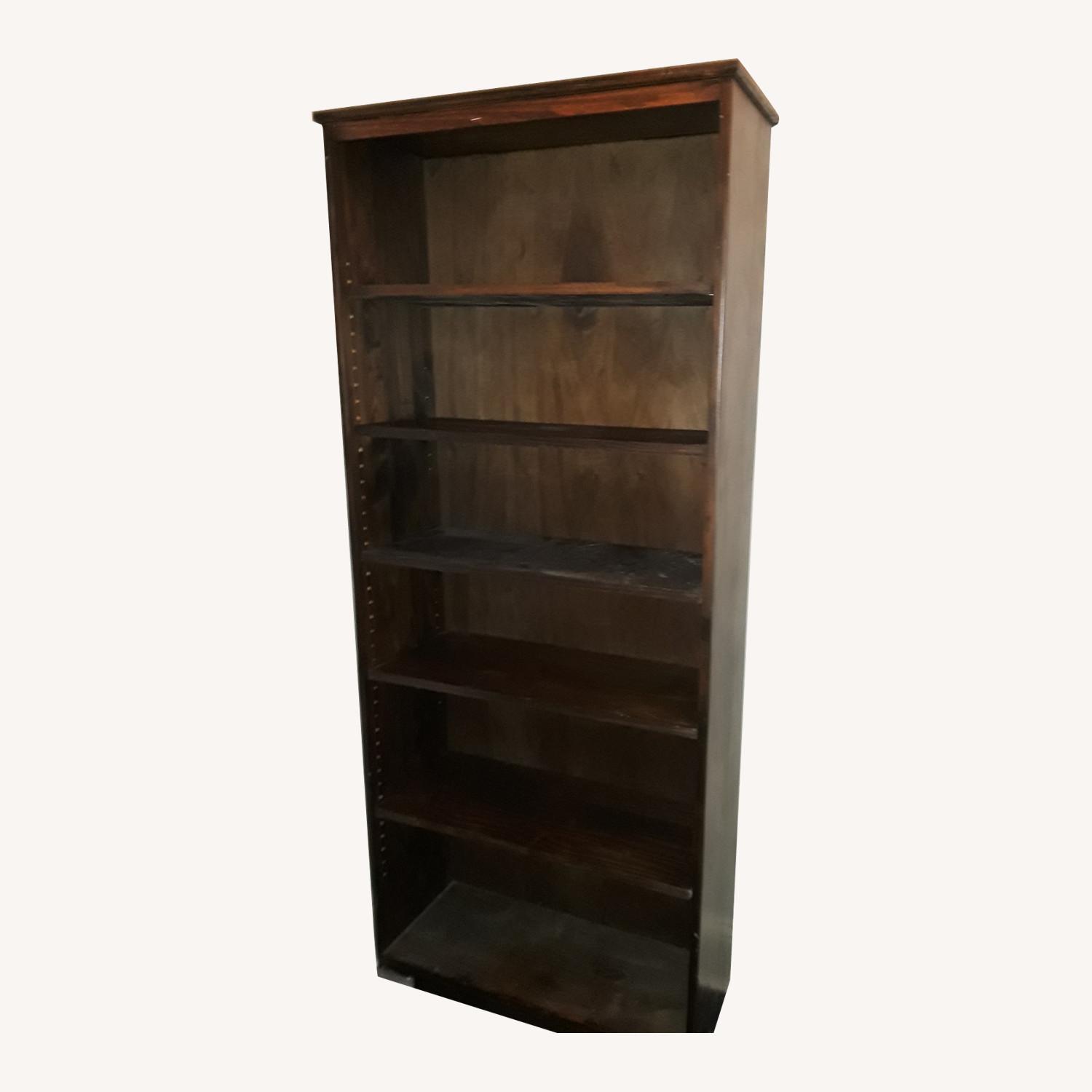 Dark Brown Hardwood Bookcases - AptDeco