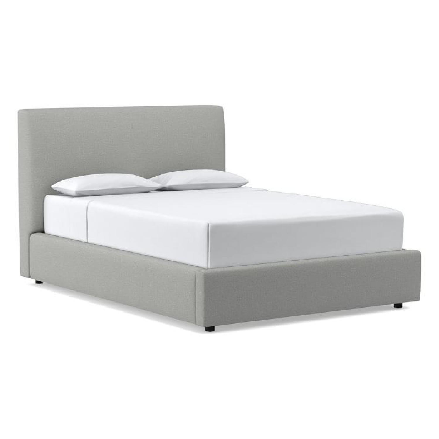 West Elm Oatmeal Linen Pivot Storage Bed - AptDeco