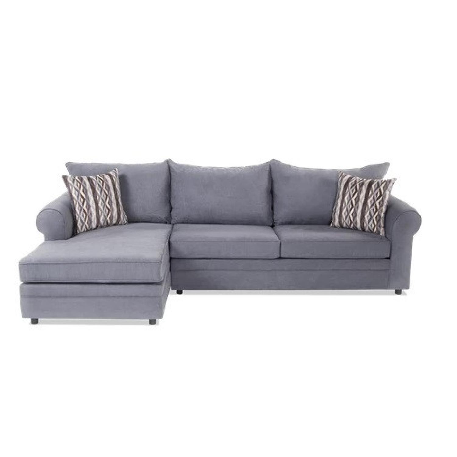 Bob's Blue/Grey 2-Piece Sectional - AptDeco