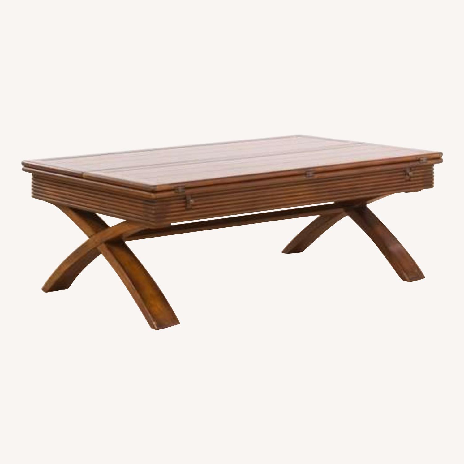 Contemporary Expandable Cross Leg Coffee Table - AptDeco