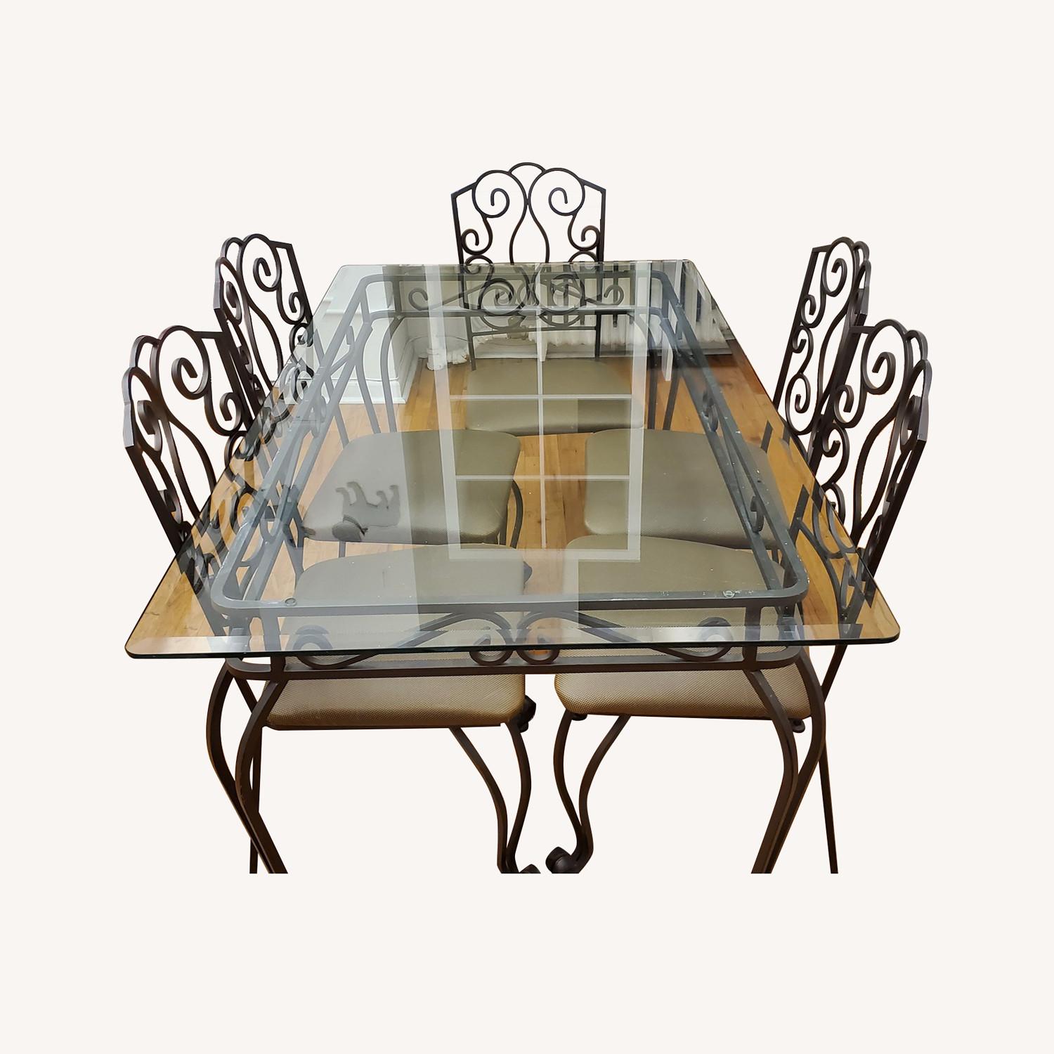 Amazing Wrought Iron Dining Set - AptDeco