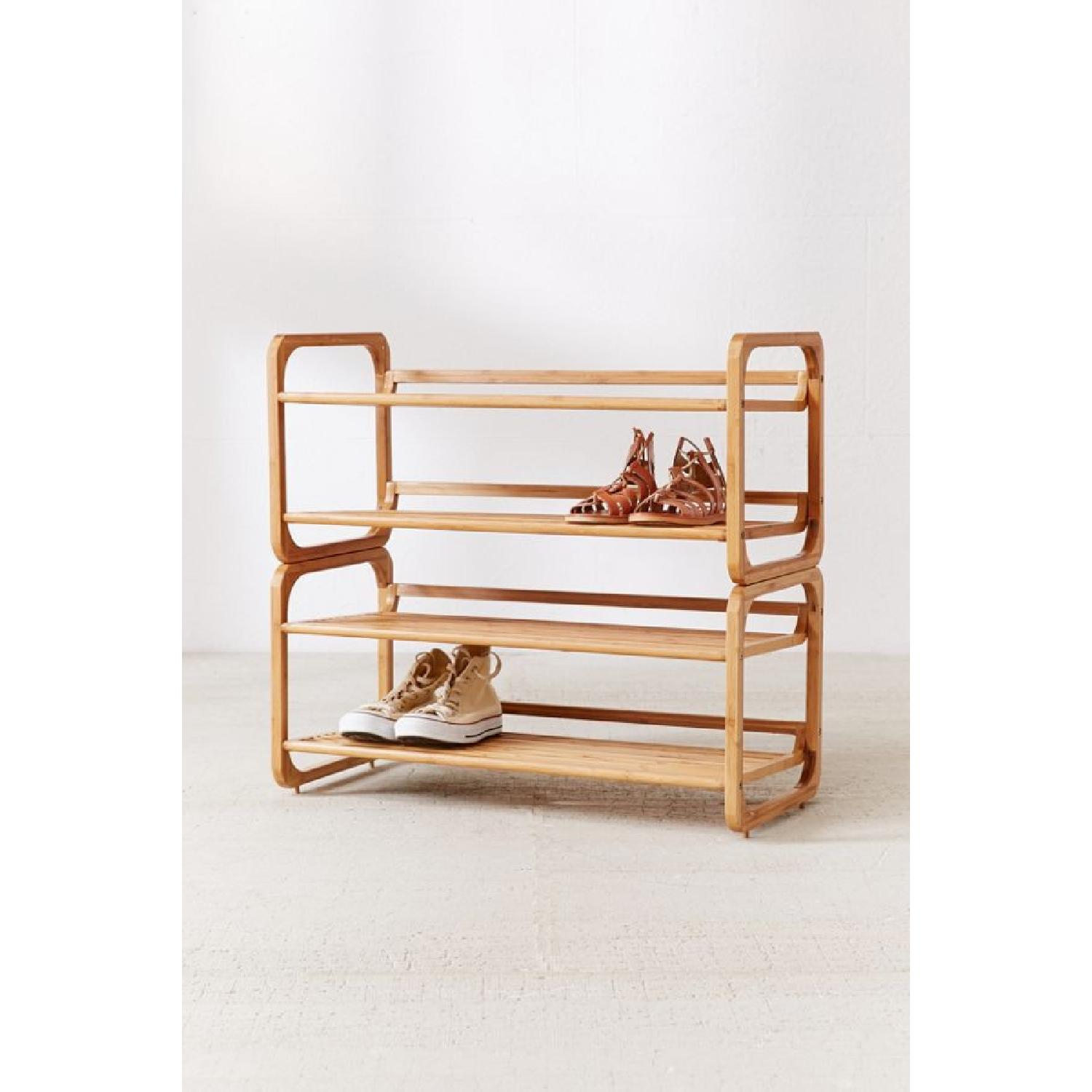 Urban Outfitters Stackable Bamboo Shoe Rack - AptDeco