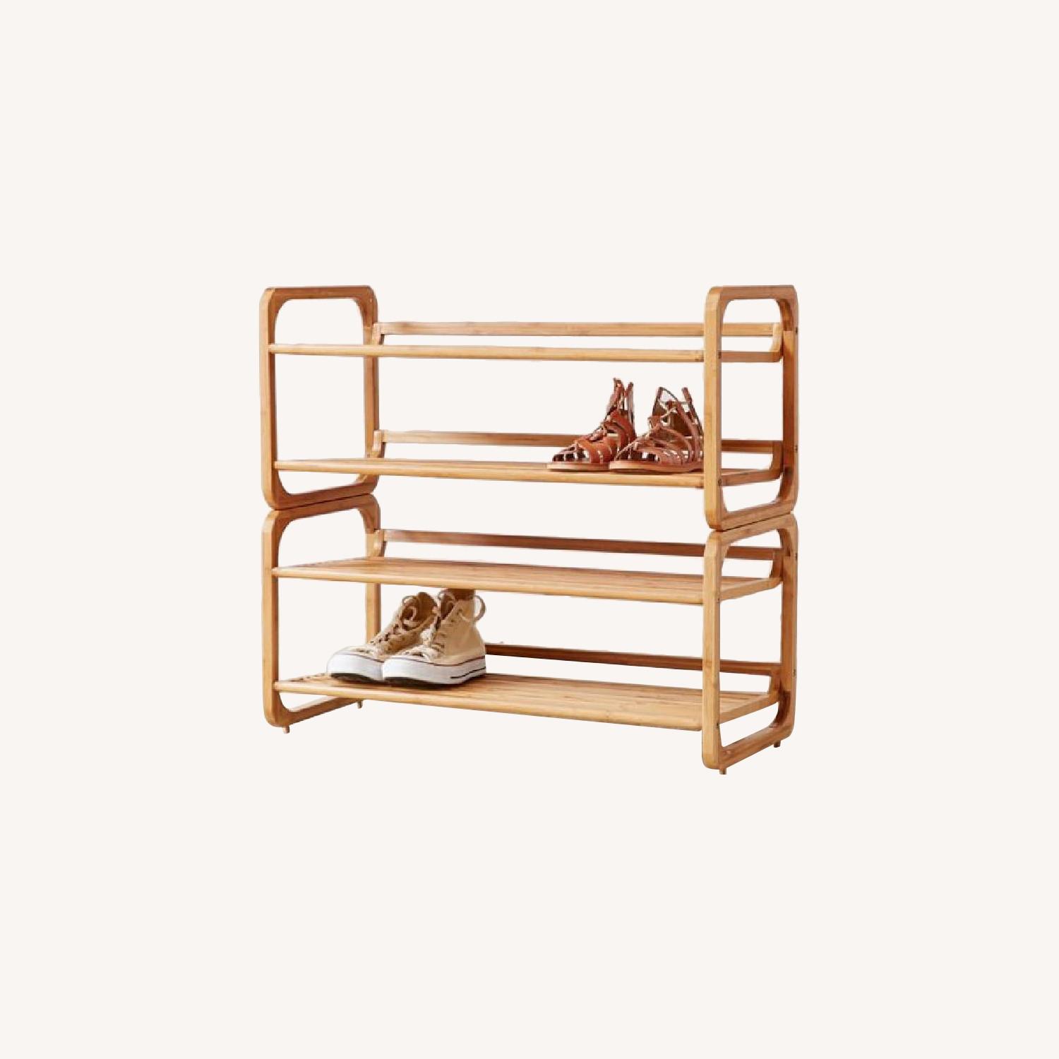 Urban Outfitters Stackable Bamboo Shoe Rack - AptDeco