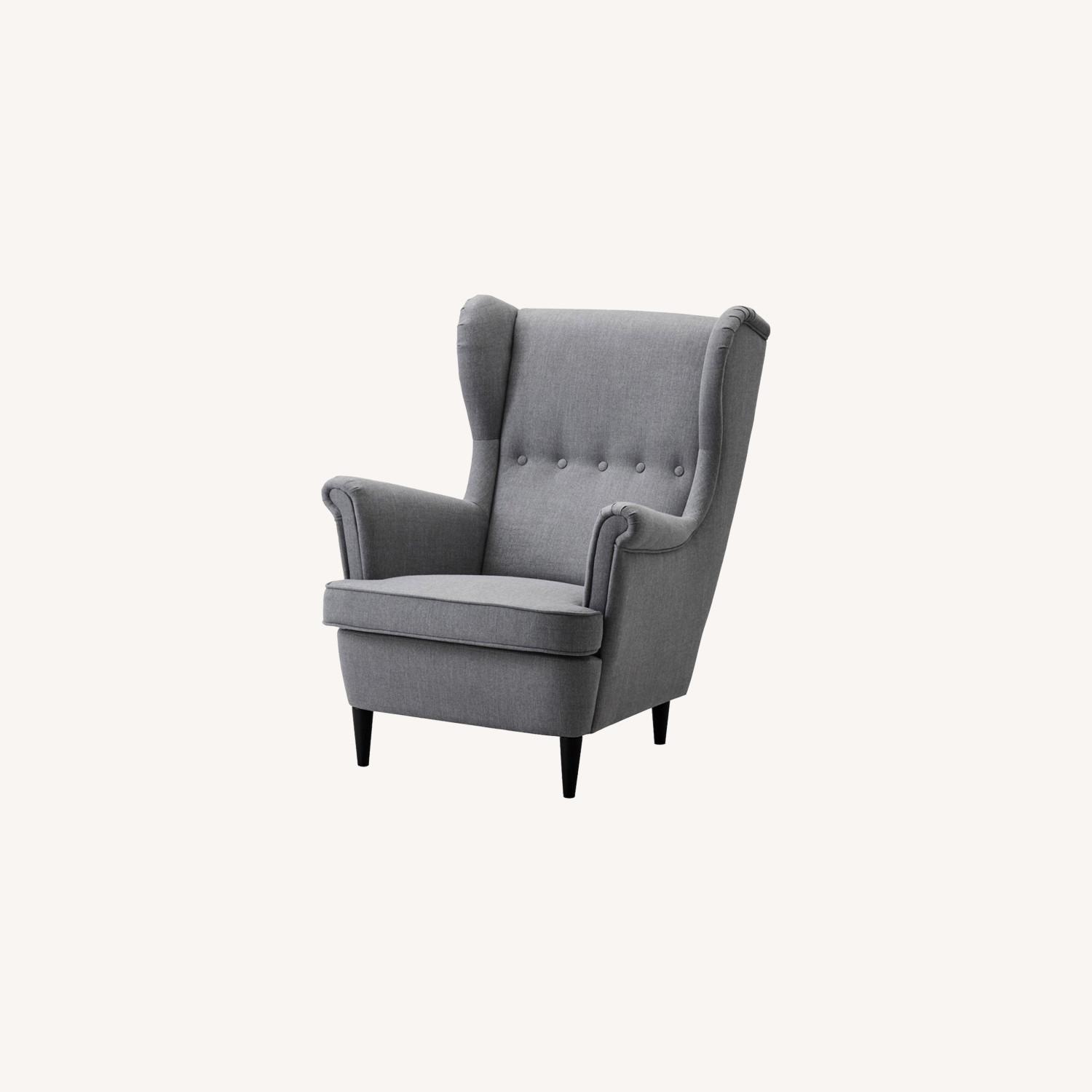 IKEA Strandmon Dark Grey Wing Chair - AptDeco