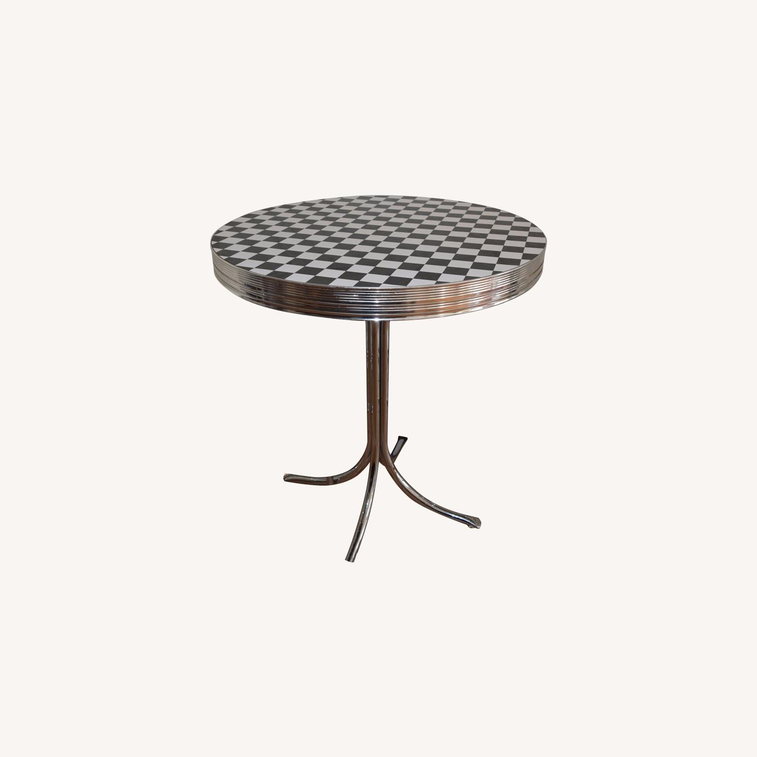Vintage Checkered Dining Table - AptDeco