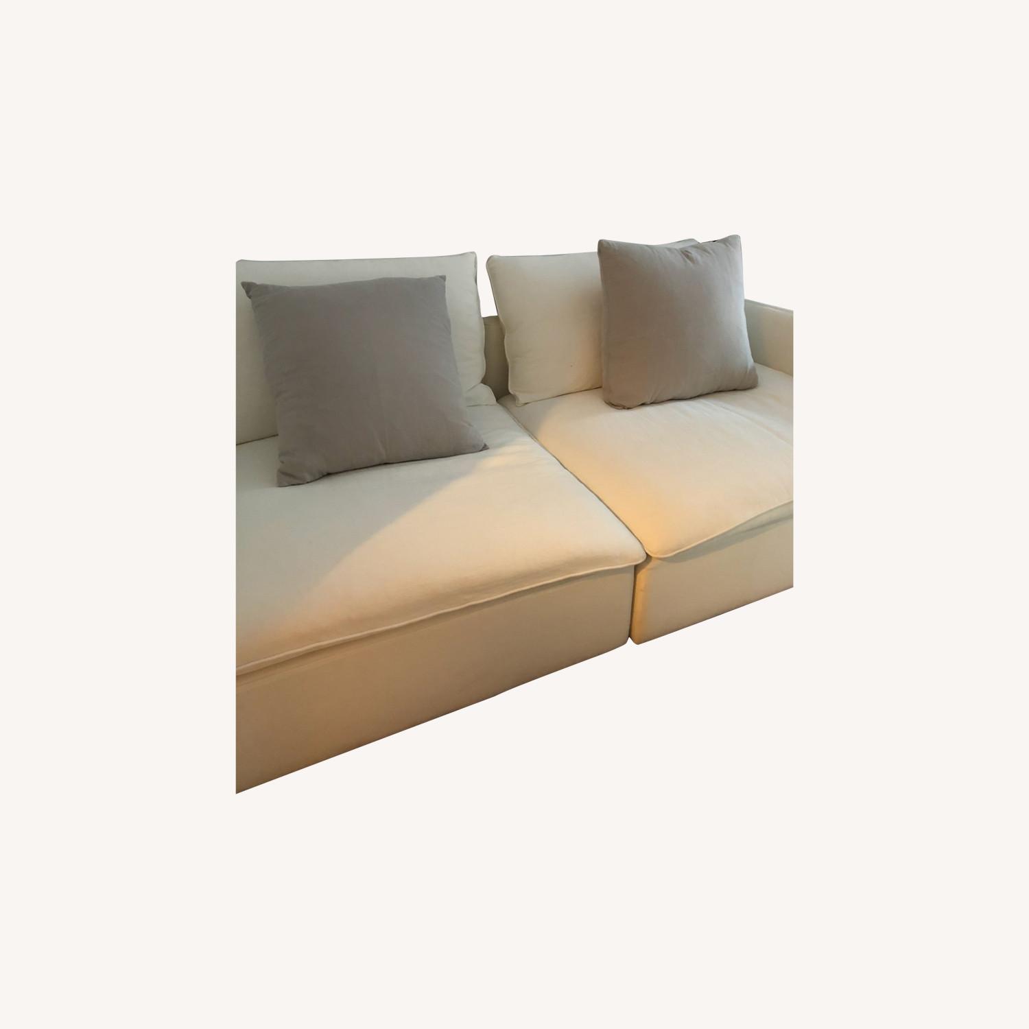 CB2 Lumin Sofa White Linen - AptDeco