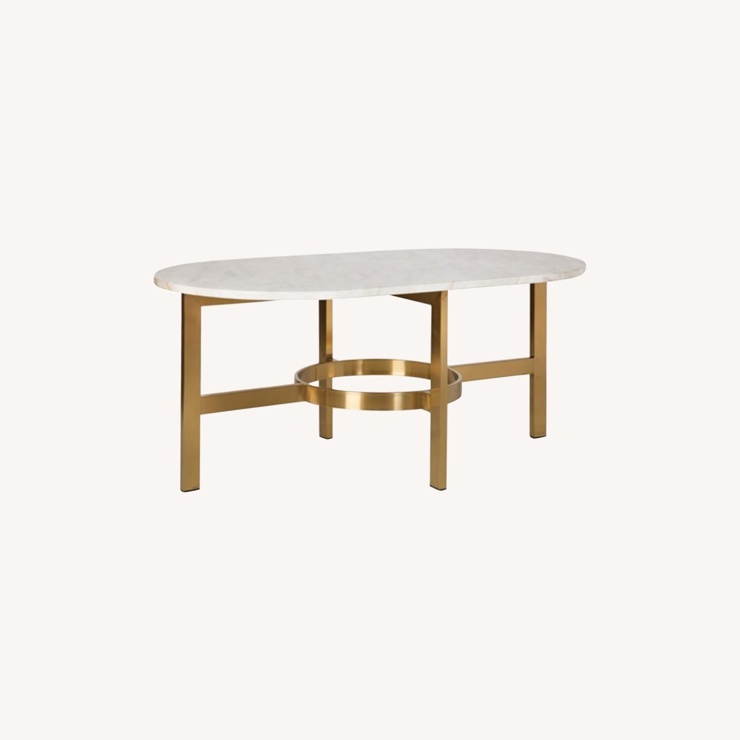 West Elm Marble Coffee Table - AptDeco