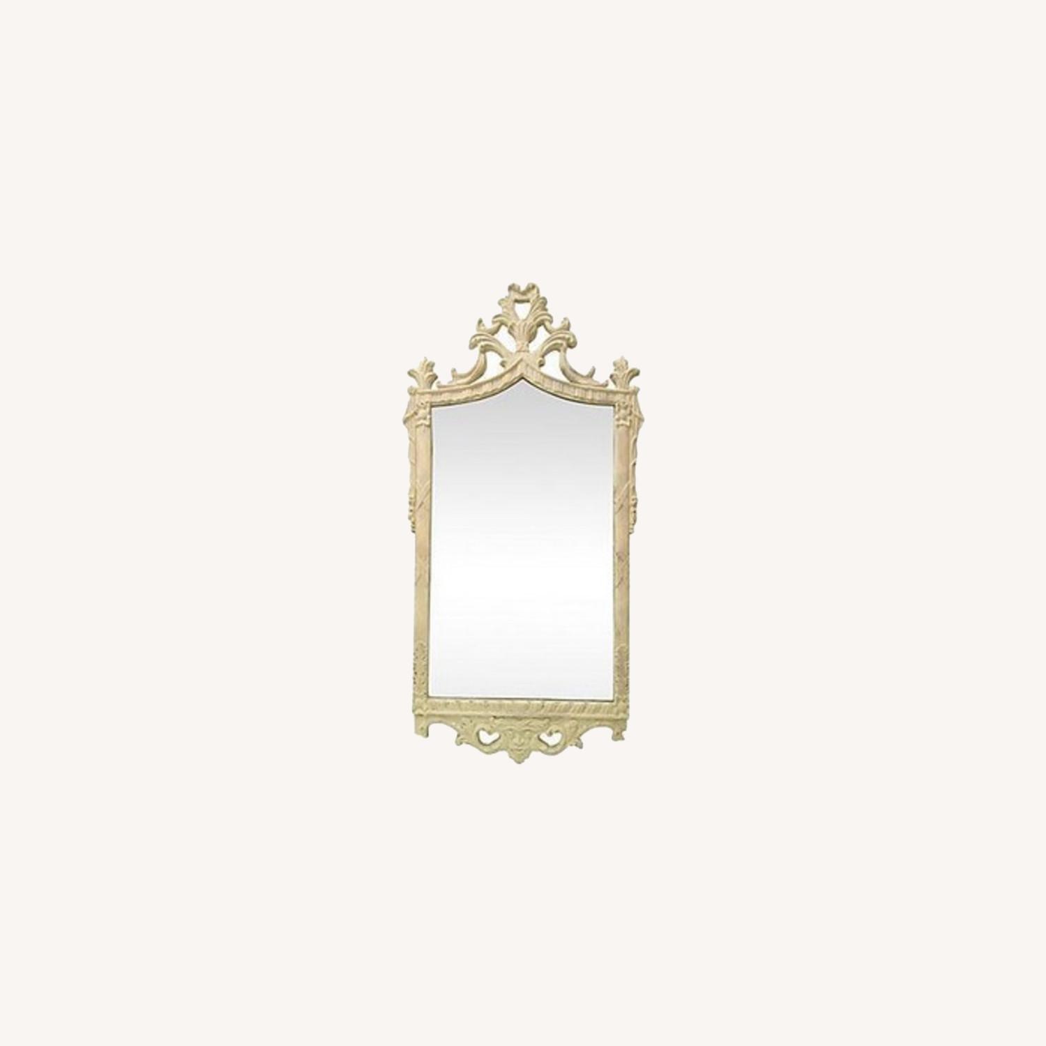 1960s White Scroll Mirror - AptDeco