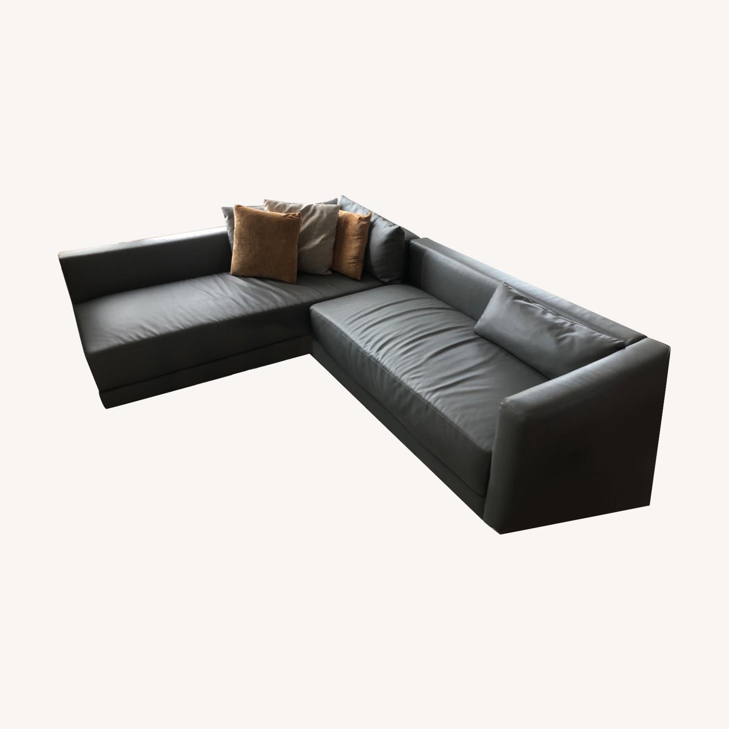 Taylor Made Custom Furniture Leather Sectional Sofa - AptDeco