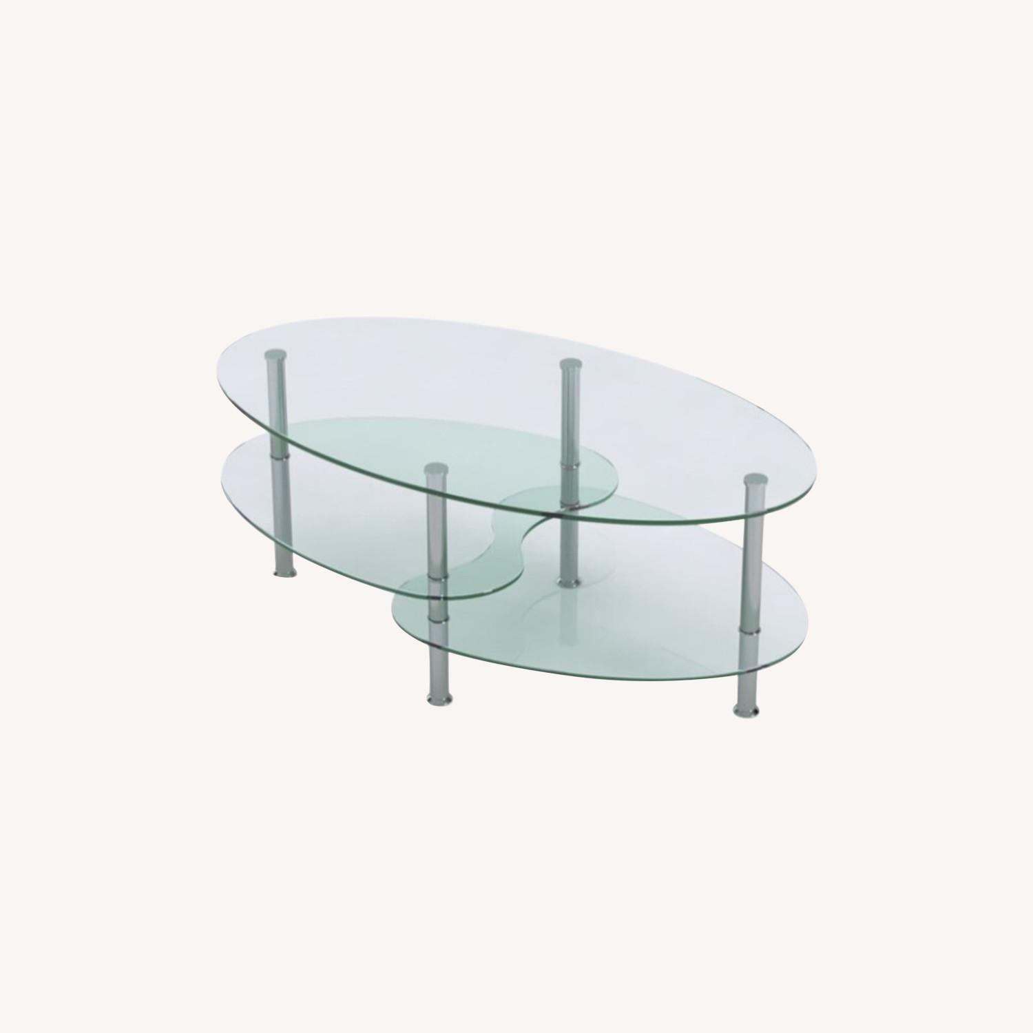 Glass Coffee Table with Storage - AptDeco