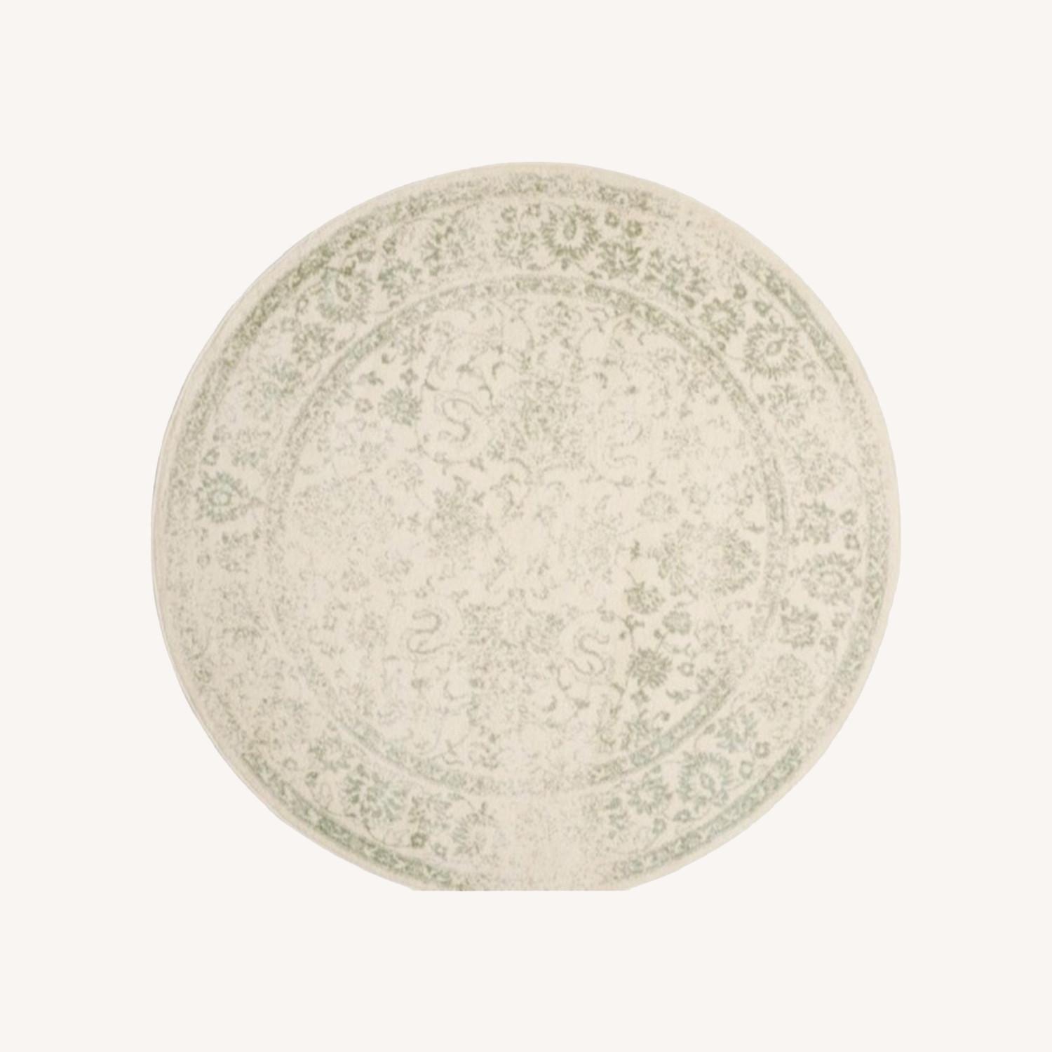 Round Sage Green Carpet - AptDeco