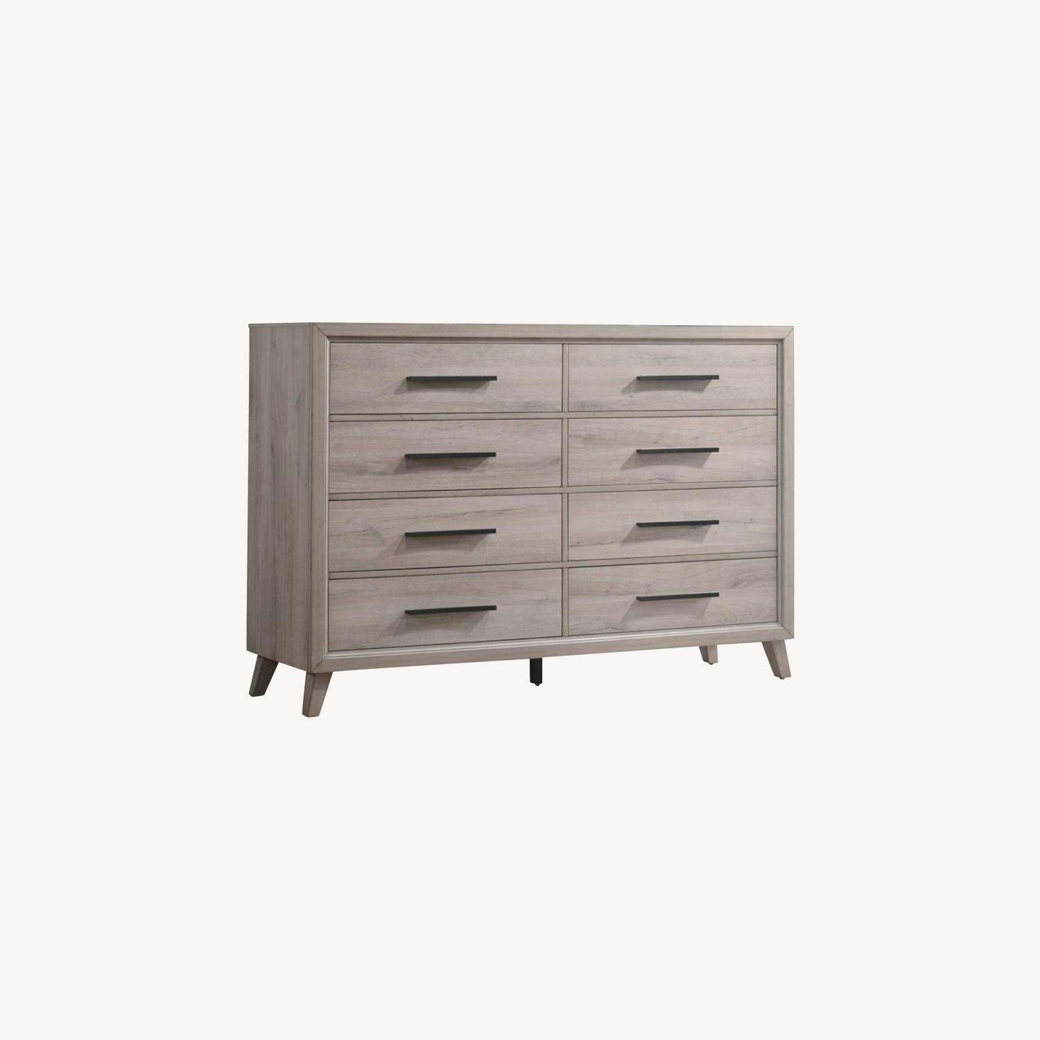 Light Grey Wood 6 Drawers Dresser - AptDeco