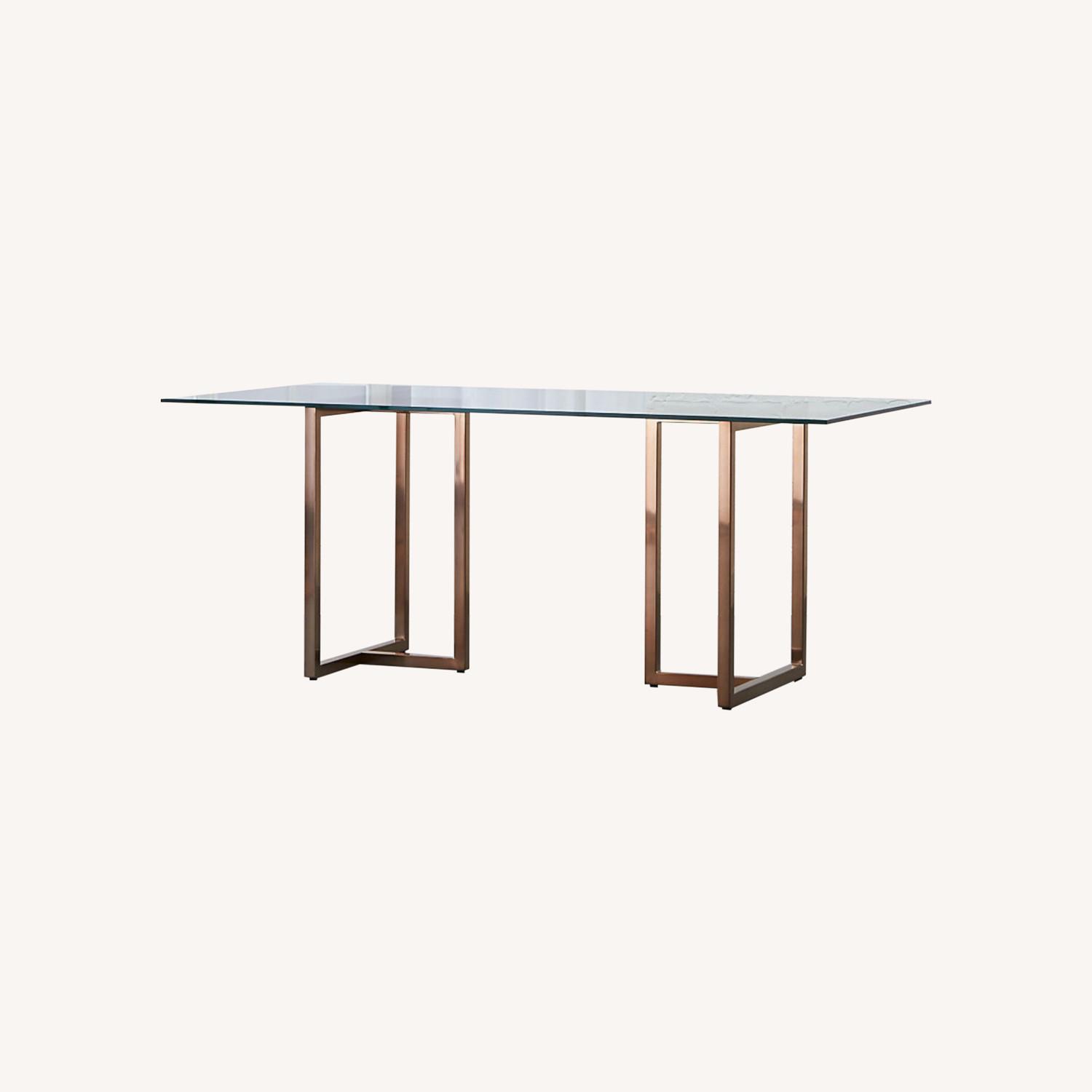 CB2 Silverado Brass Rectangular Dining Table - AptDeco
