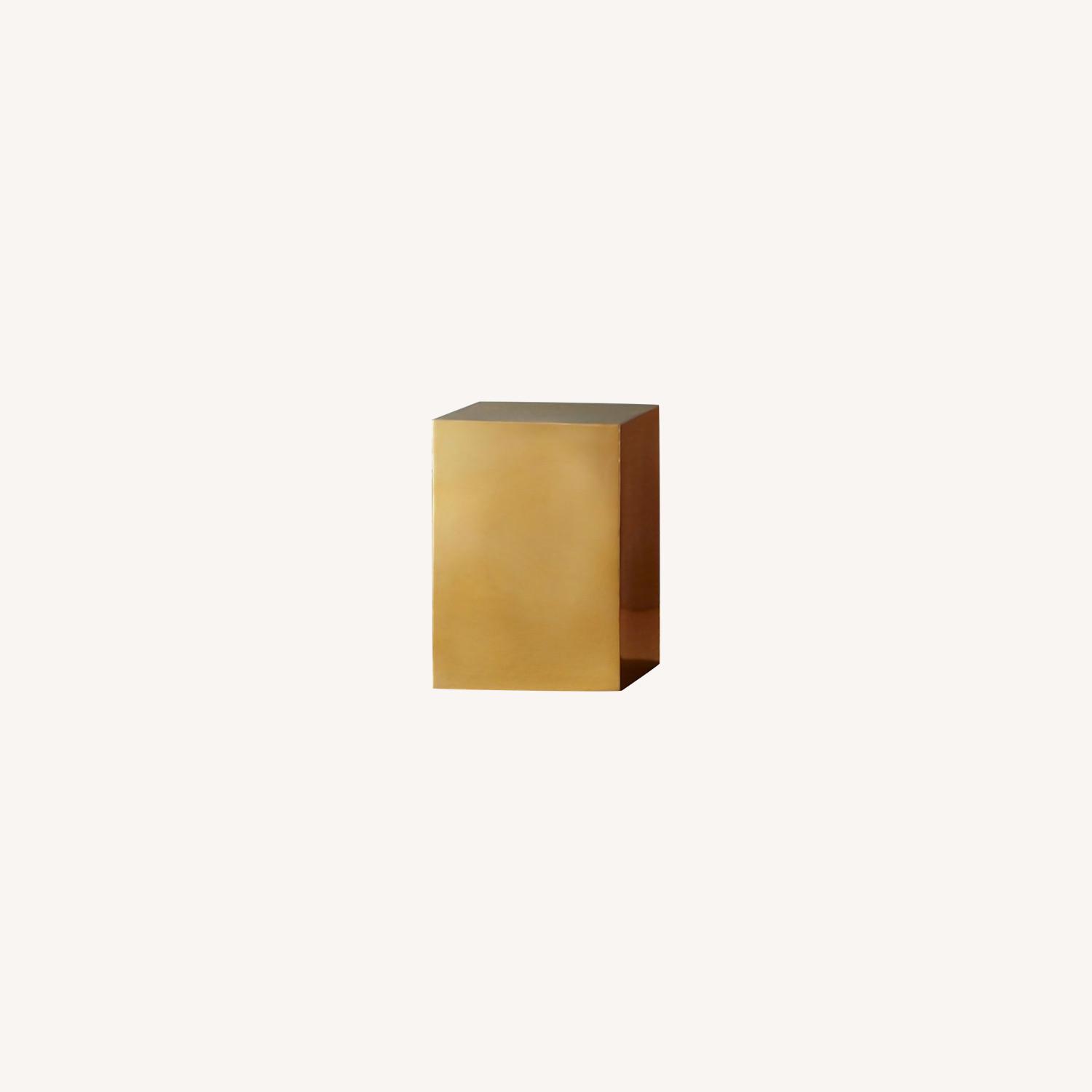 CB2 Gold Cube Side Tables (2) - AptDeco