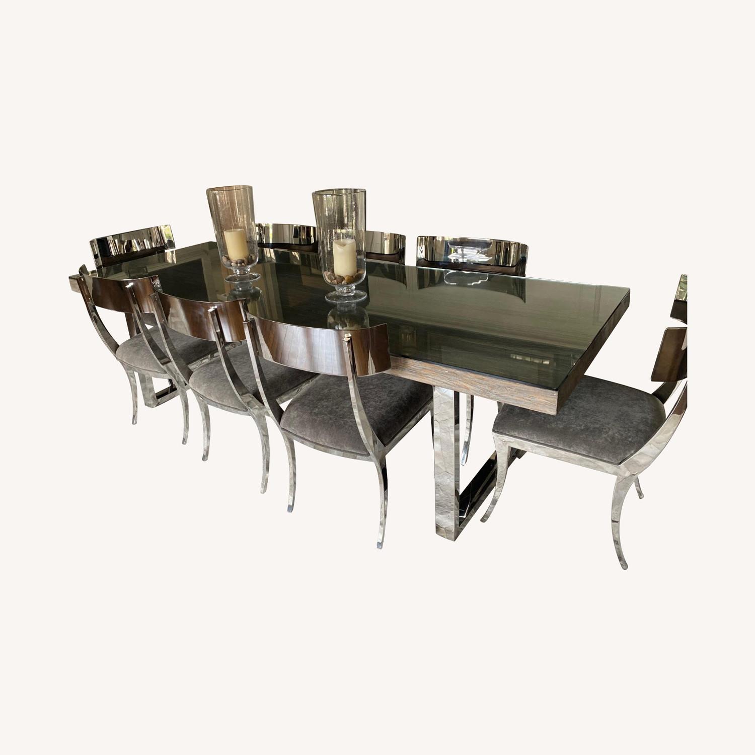 Bernhardt Gray Dining Table and Chairs - AptDeco