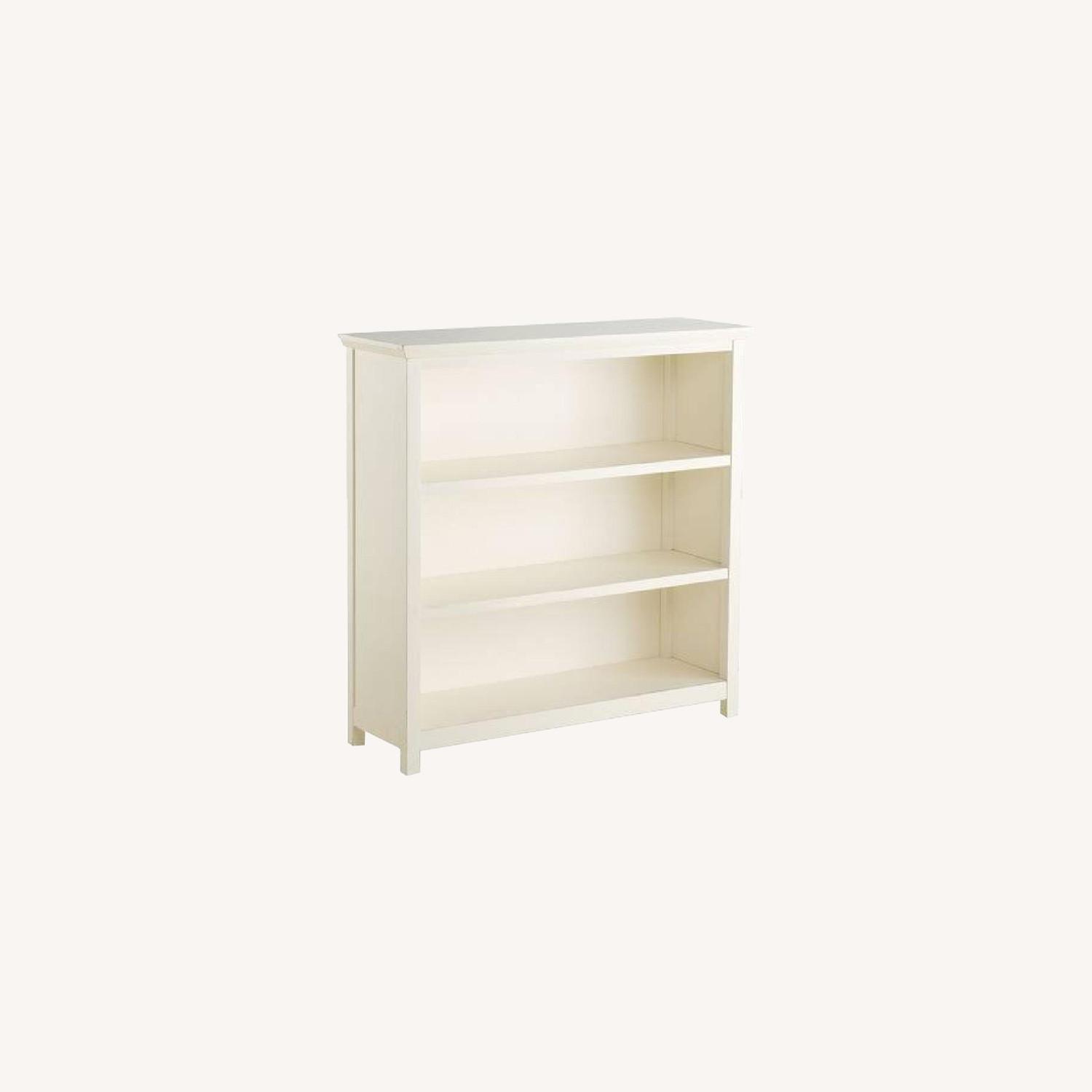 Pottery Barn White Three Shelf Bookcase - AptDeco