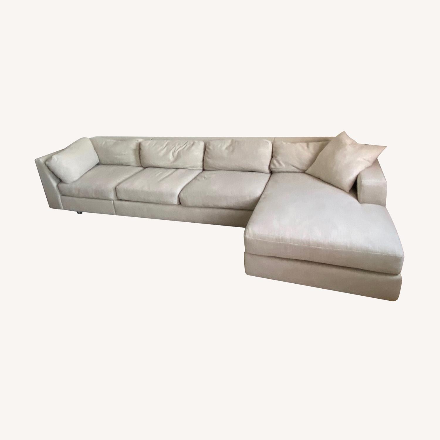 West Elm Natural Linen Sofa - AptDeco