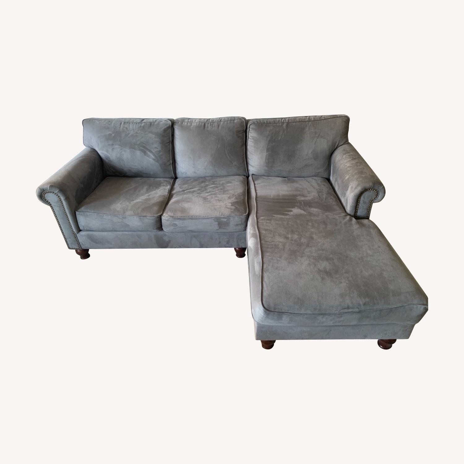 Pier 1 Imports 2-Piece Sectional Couch - AptDeco