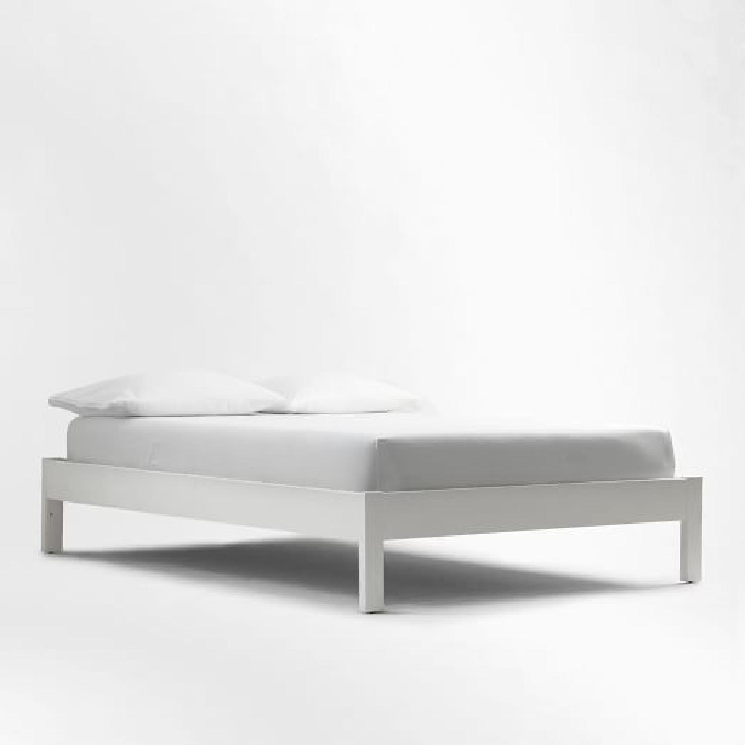 West Elm Simple White Bed Frame Queen