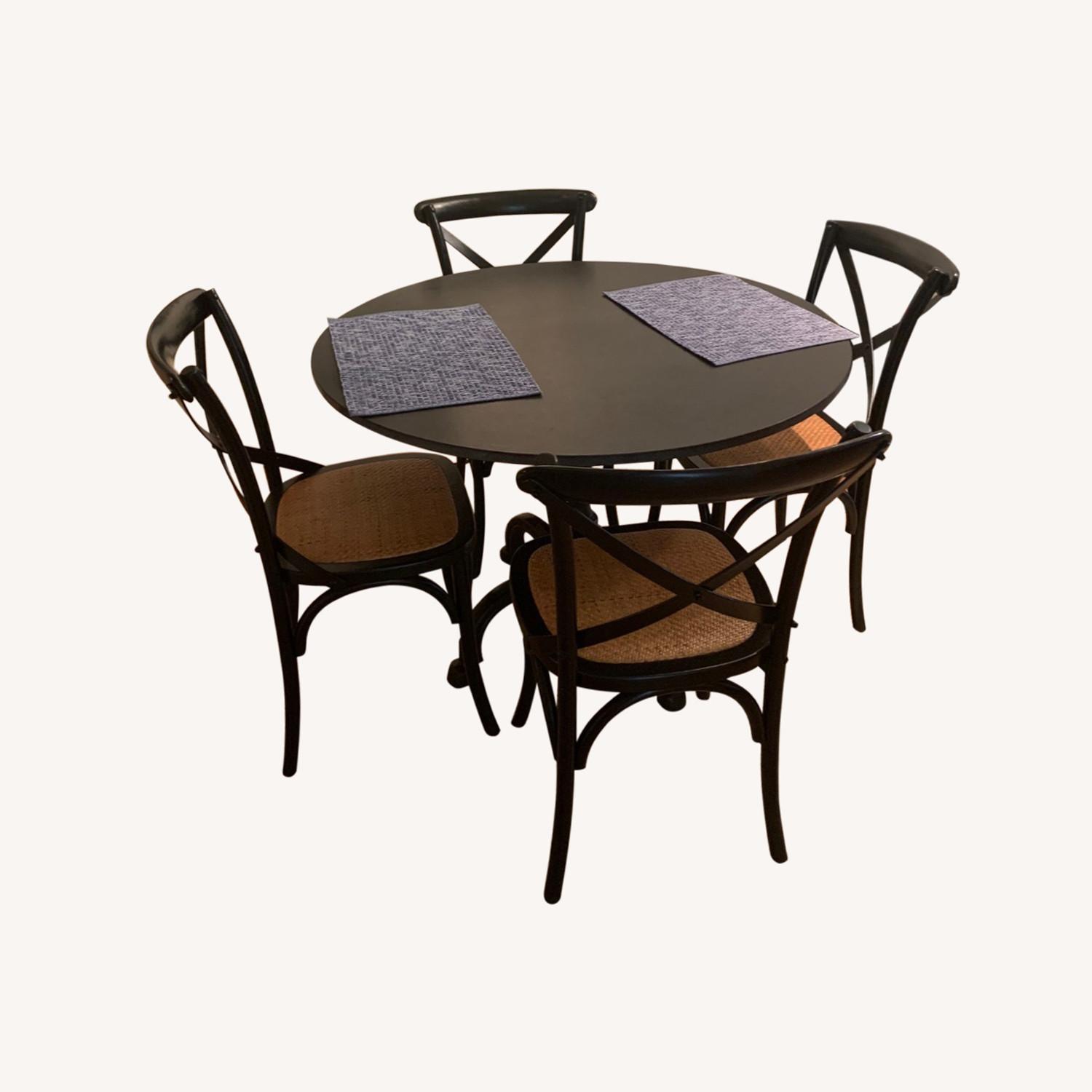 Williams Sonoma Black Marble Dining Table - AptDeco