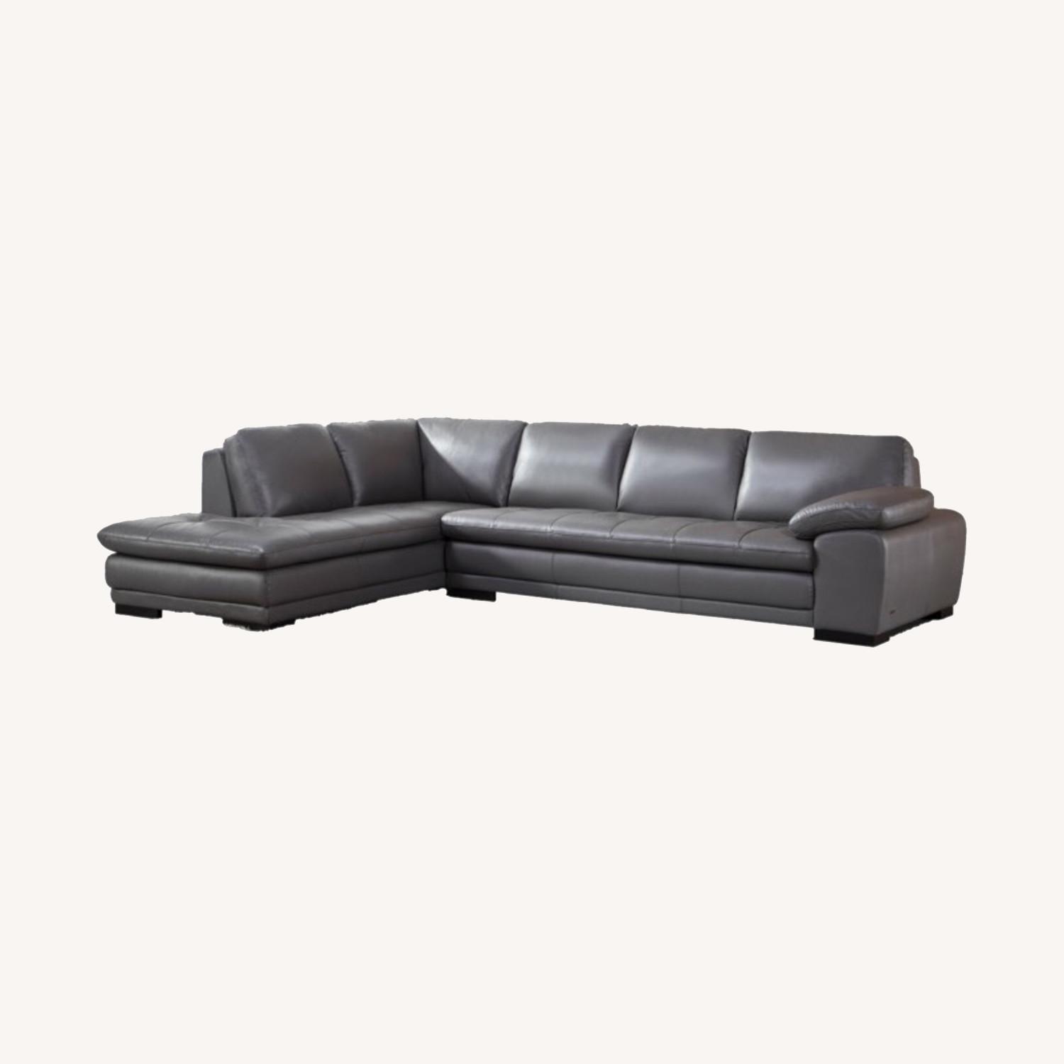 Wade Logan Leather Sectional - AptDeco