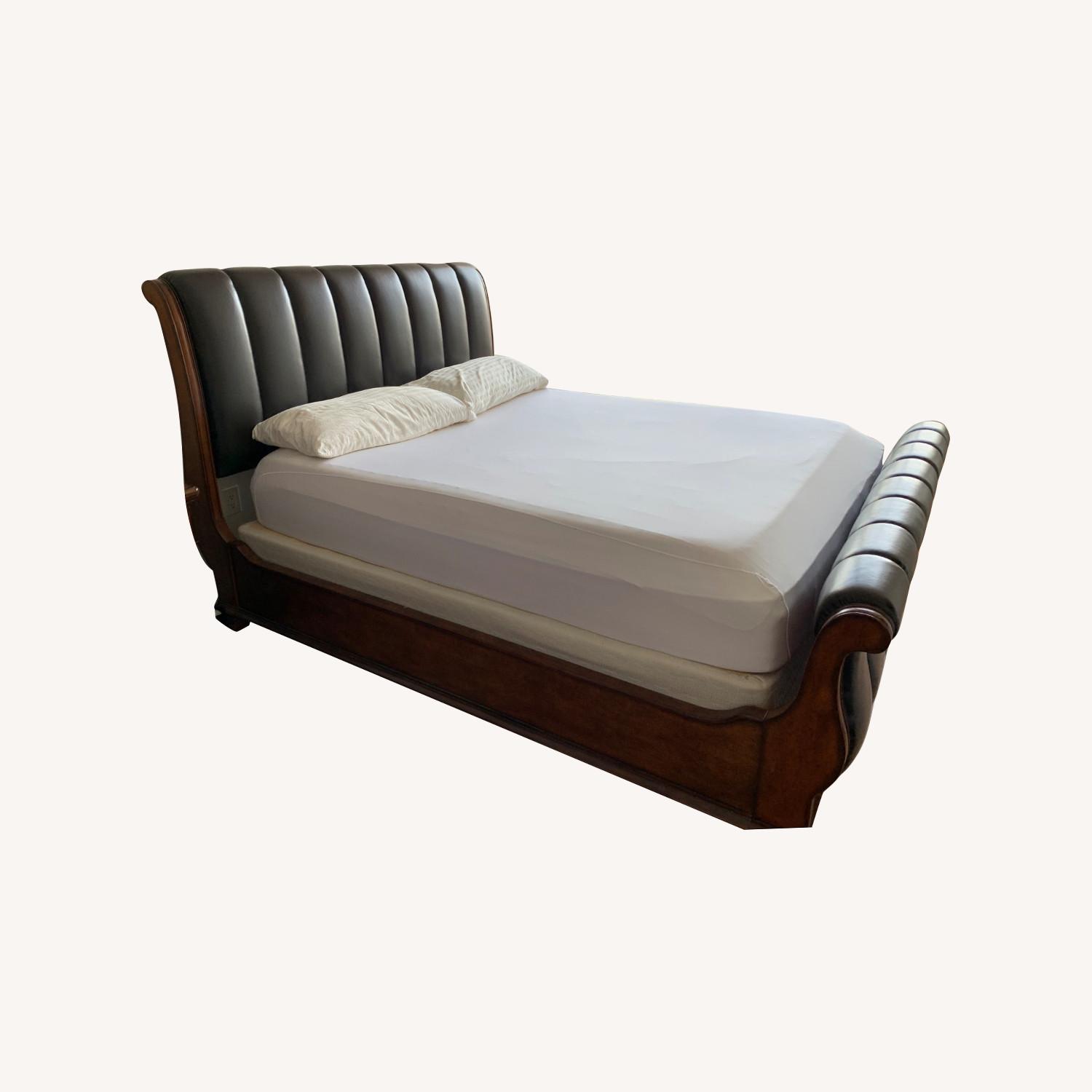 Taylor Custom Made Leather King Size Bed - AptDeco