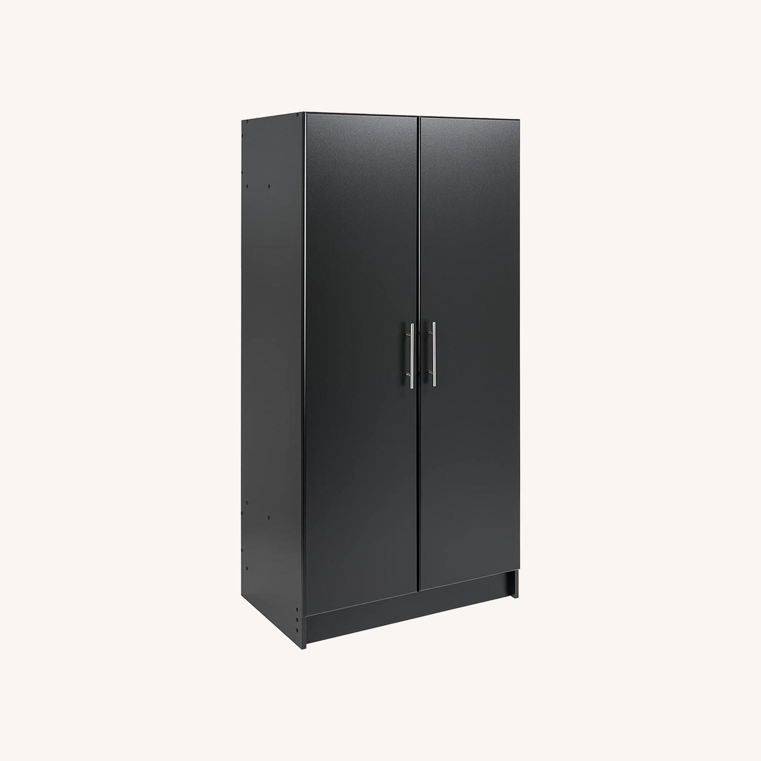 Prepac Manufacturing Black Wardrobe Storage Cabinet - AptDeco