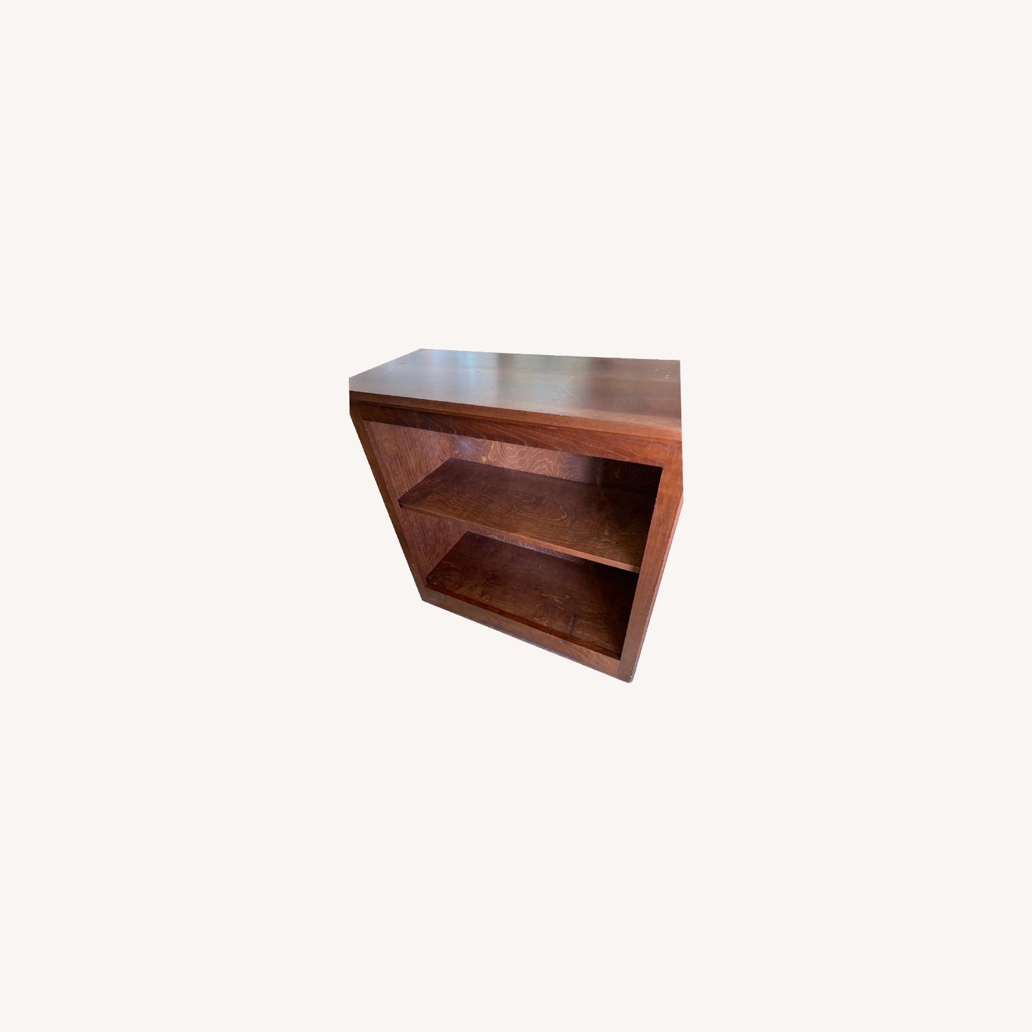 Dark Brown Walnut Bookcase - AptDeco