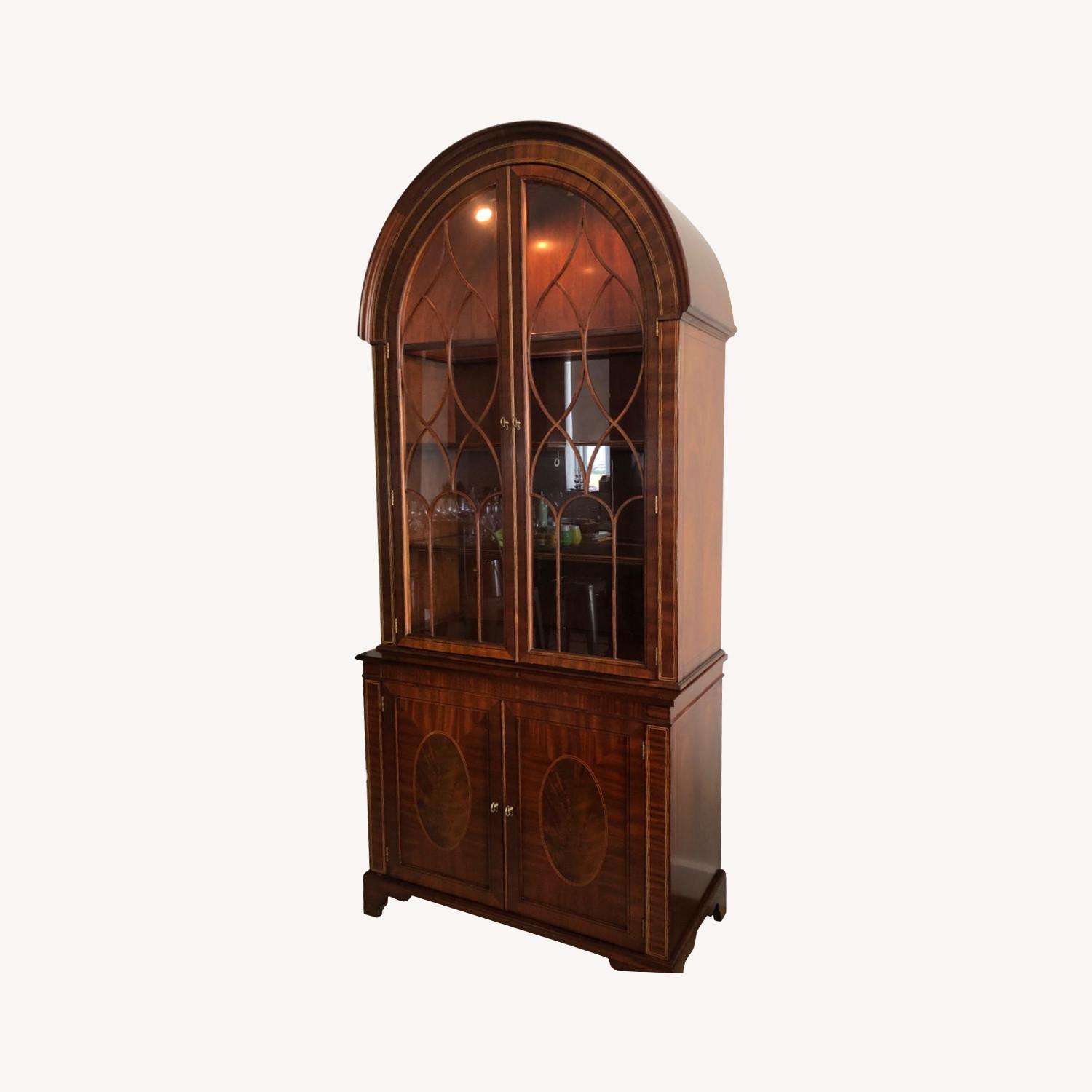 Vintage Baker Bonnet Top Cabinet/Bookcase - AptDeco