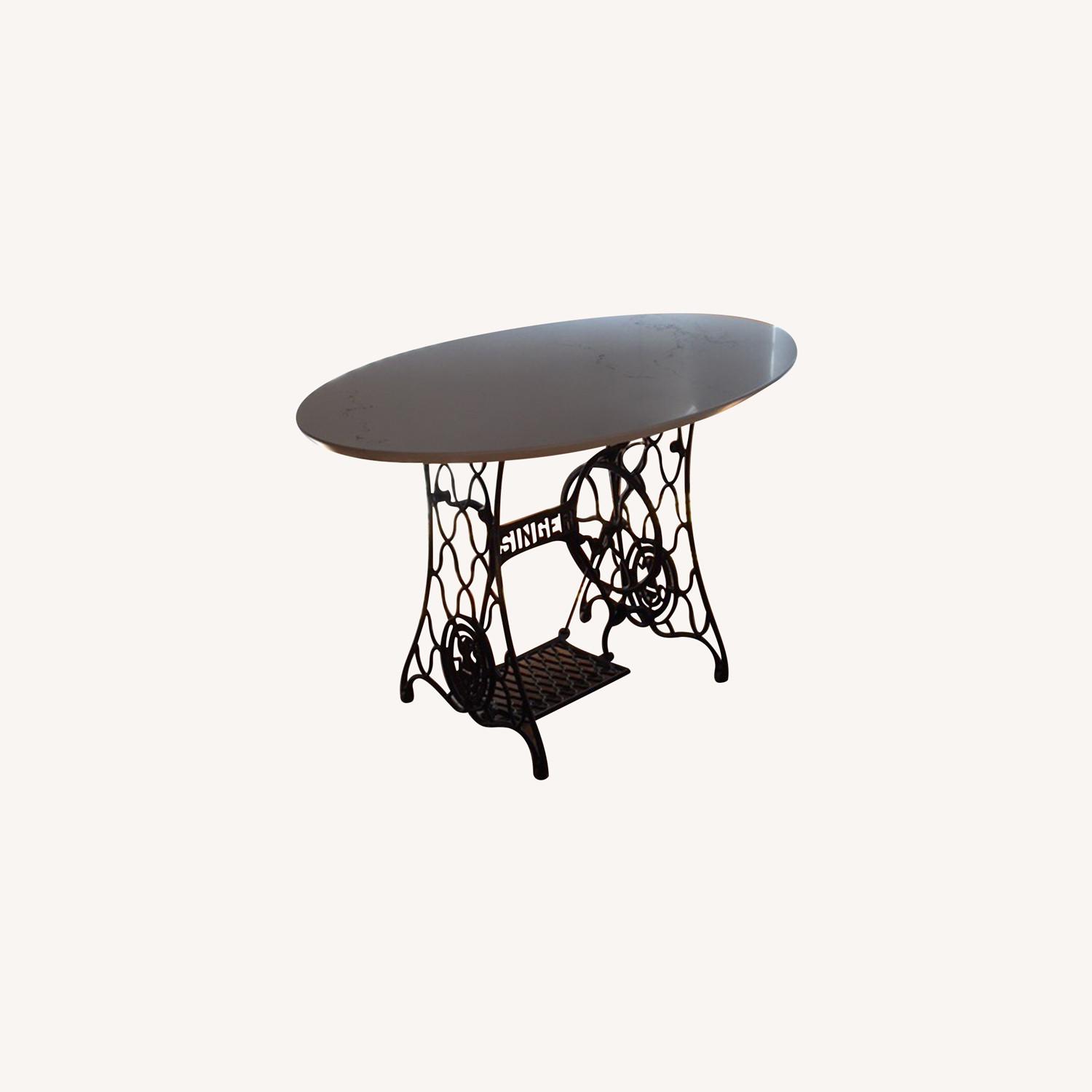 Vintage Singer Base and Custom Marble Top - AptDeco