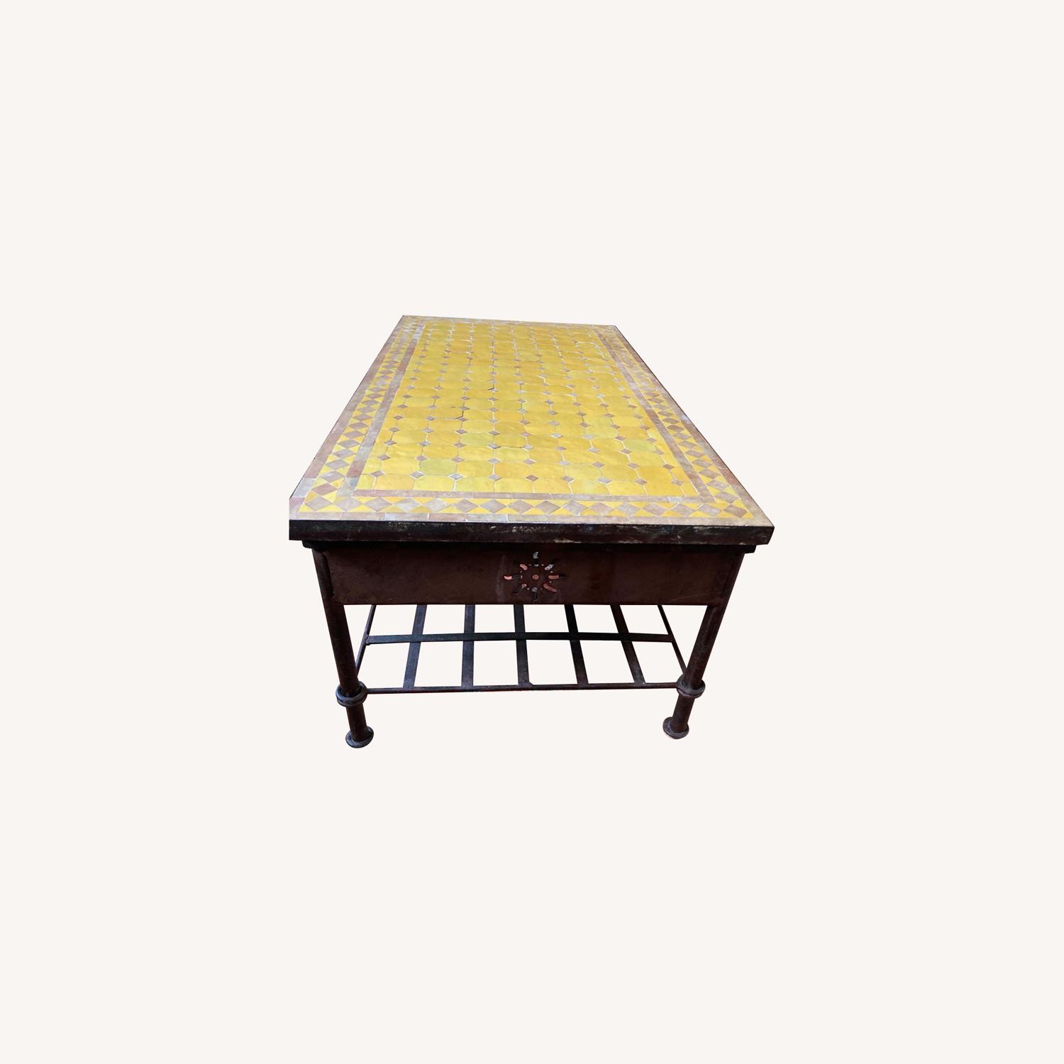 Moroccan Zellige Terra Cotta Coffee Table - AptDeco