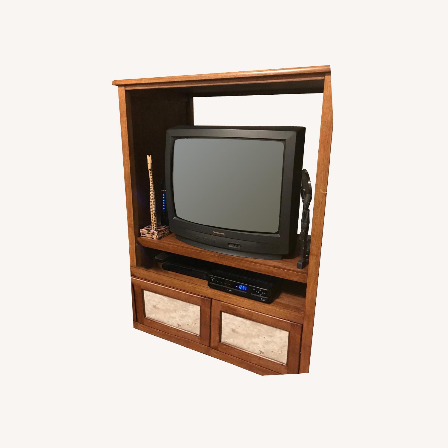 Oak Wood Entertainment Unit - AptDeco