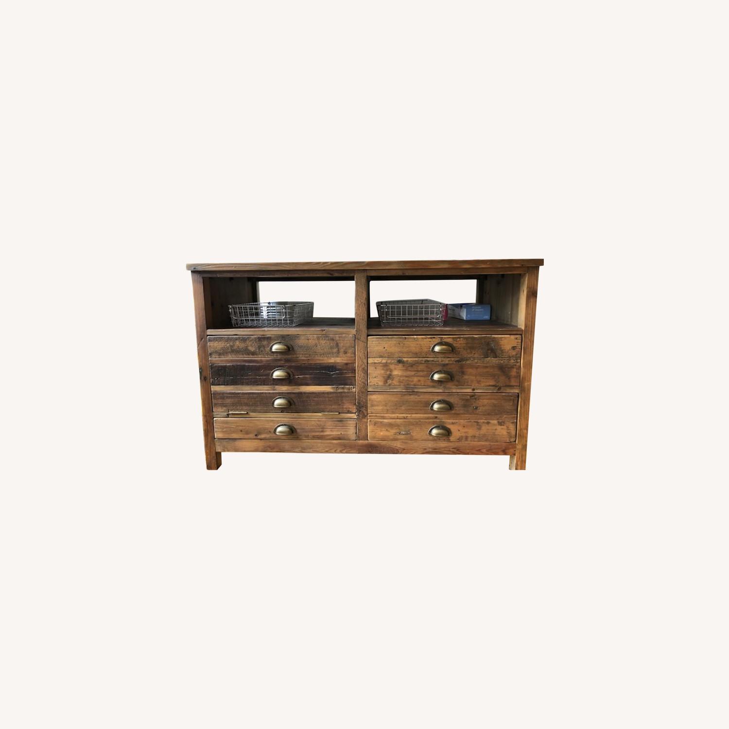 Media console-turned Changing Table - AptDeco