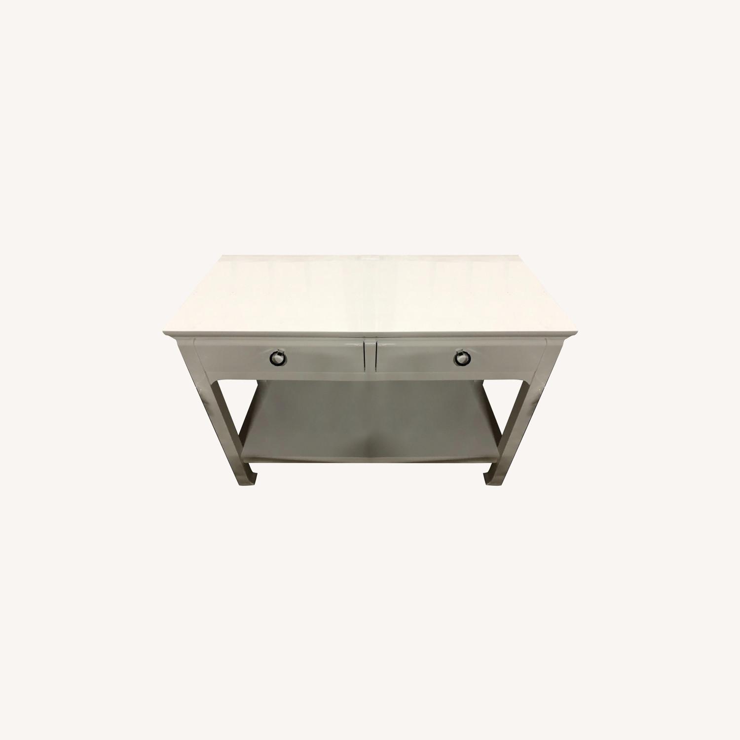 Crescent Heights White Lacquer Console Table - AptDeco