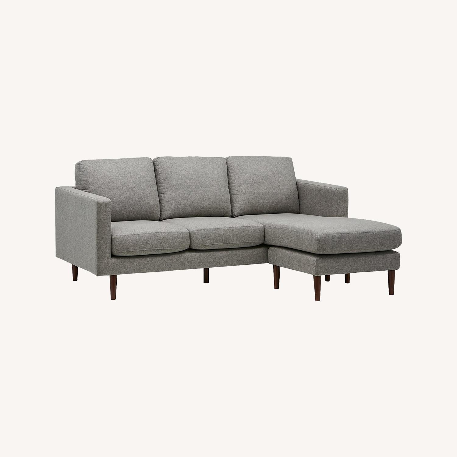 Rivet Gray Reversible Sectional Couch - AptDeco