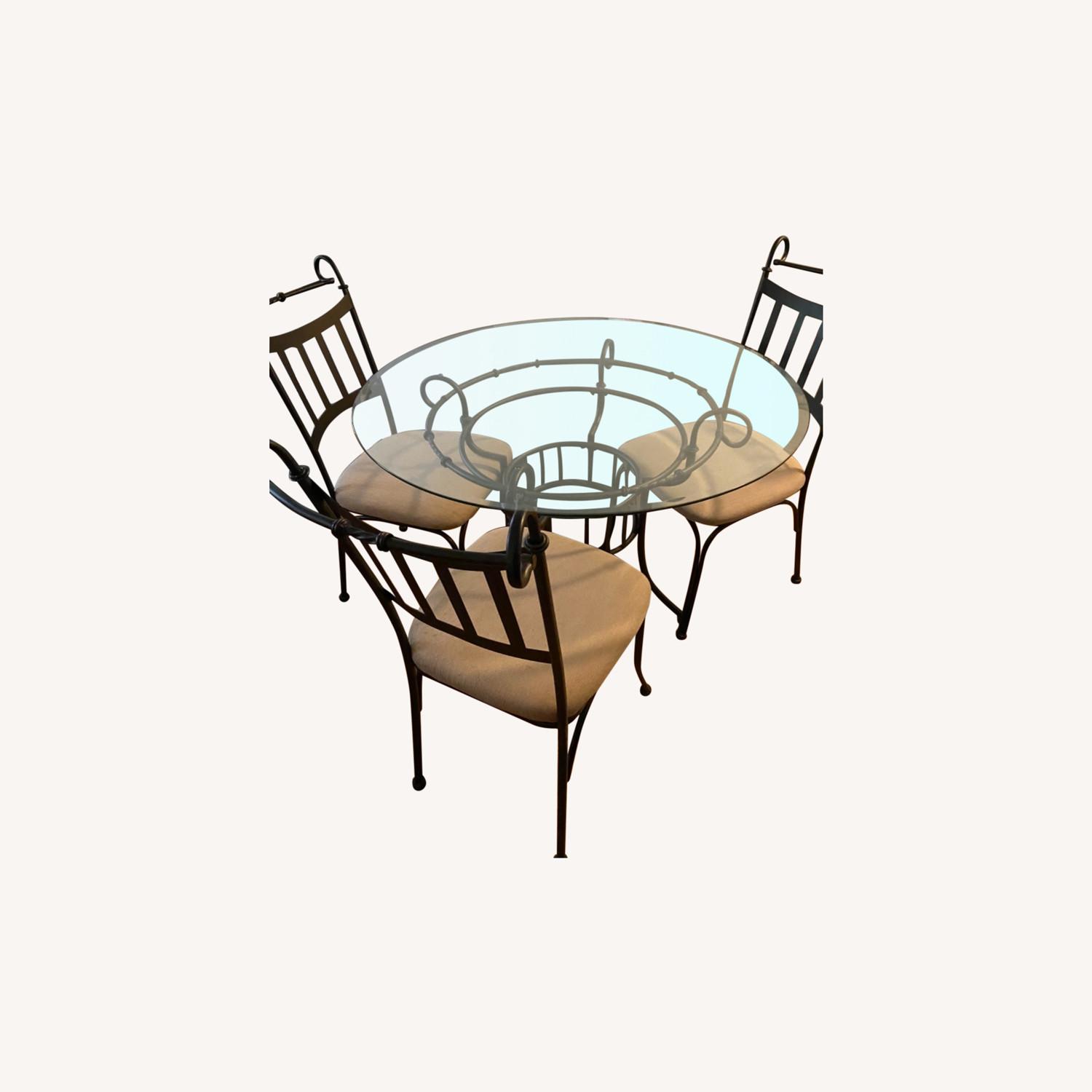 Glass Table and Three Chair Dining Set - AptDeco