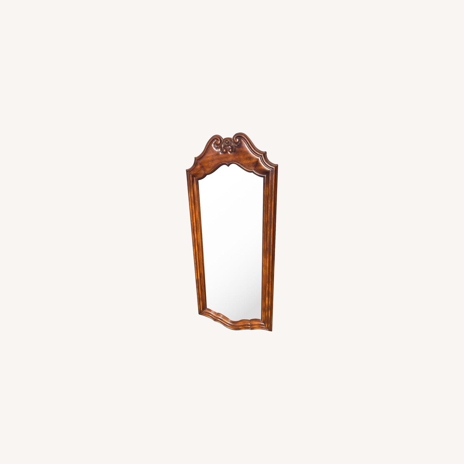 Stanley Furniture 1970s Wooden Framed Wall Mirror - AptDeco