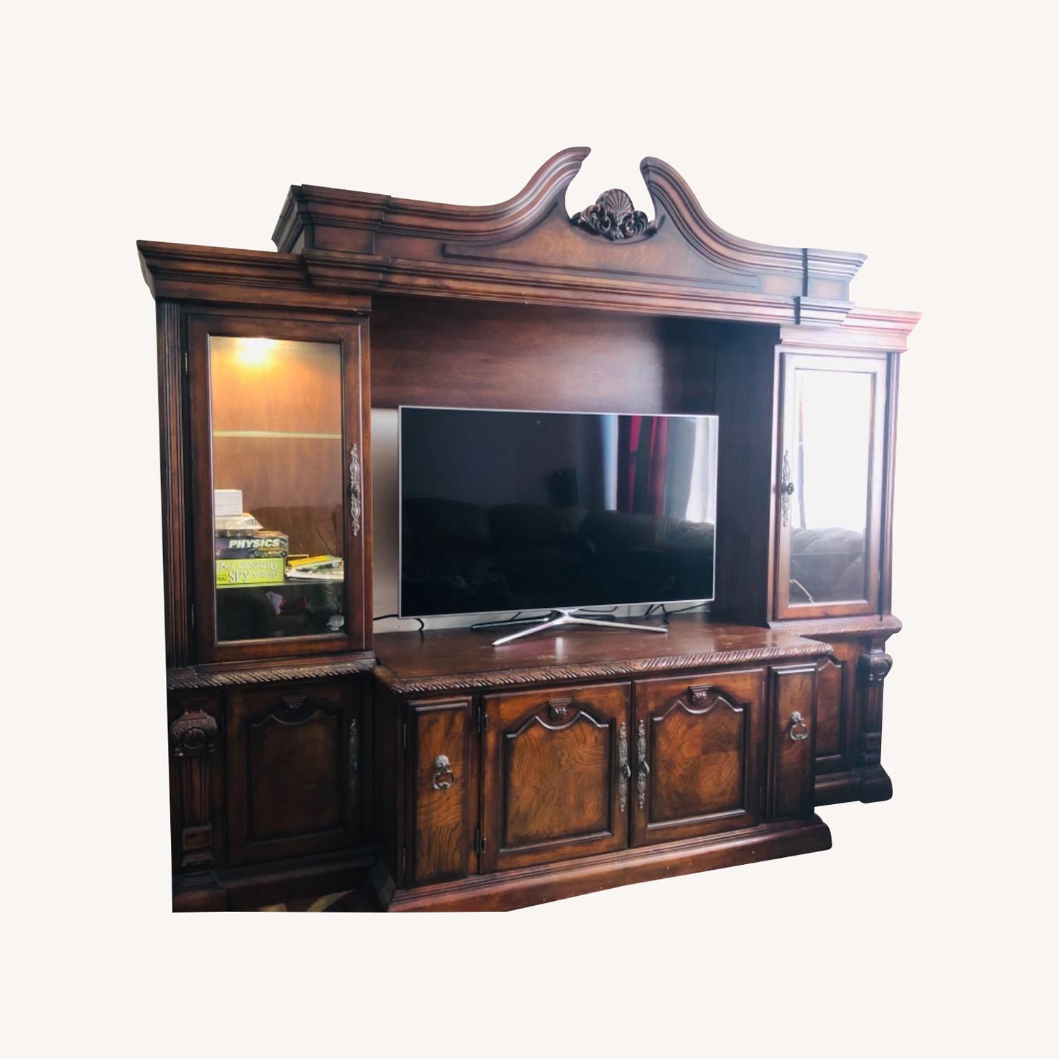 Ashley Furniture Stunning Detailed Entertainment Center - AptDeco
