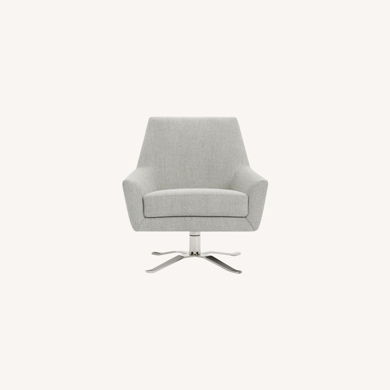 West Elm Lucas Leather Swivel Base Chair - AptDeco
